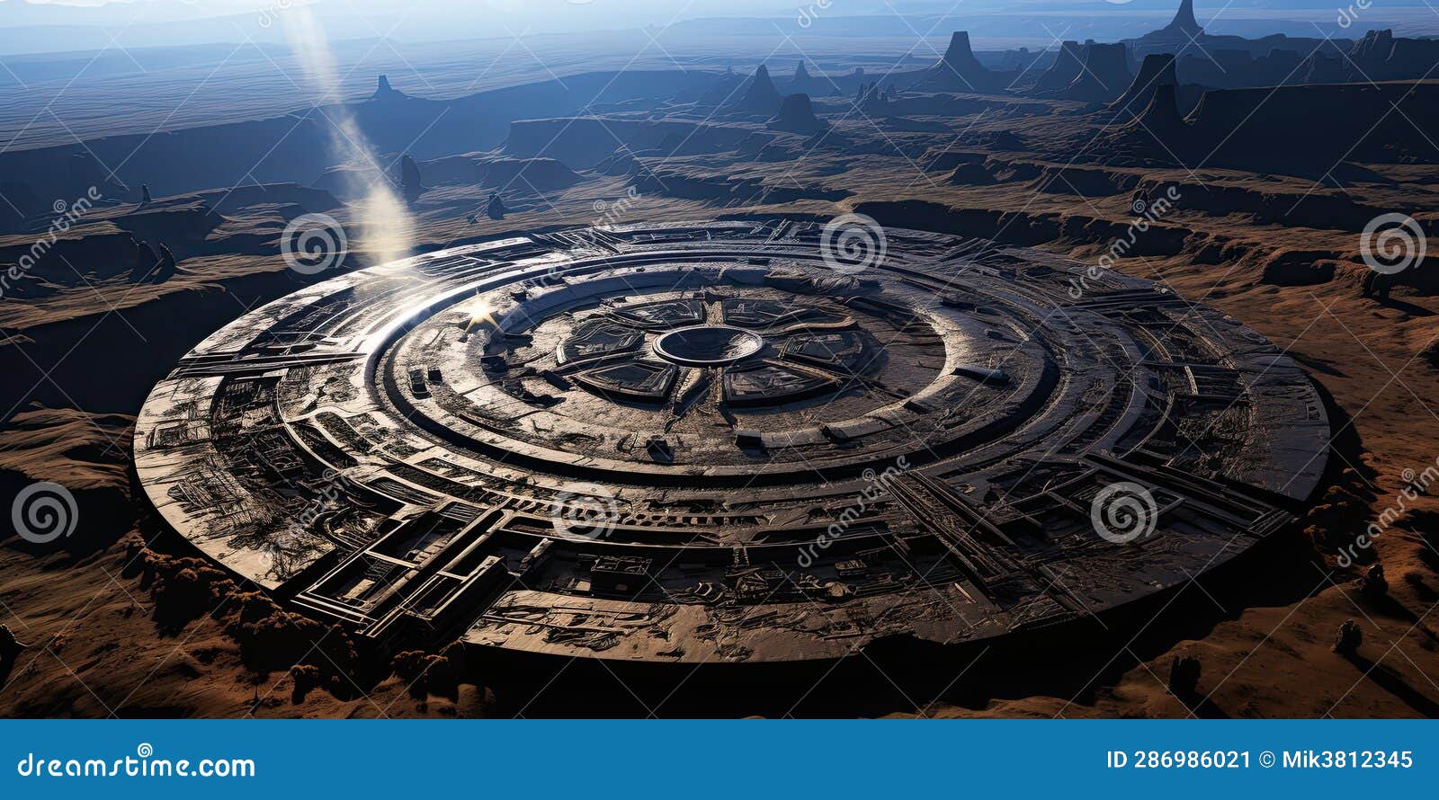 Alien base on earth. stock illustration. Illustration of ovni - 286986021