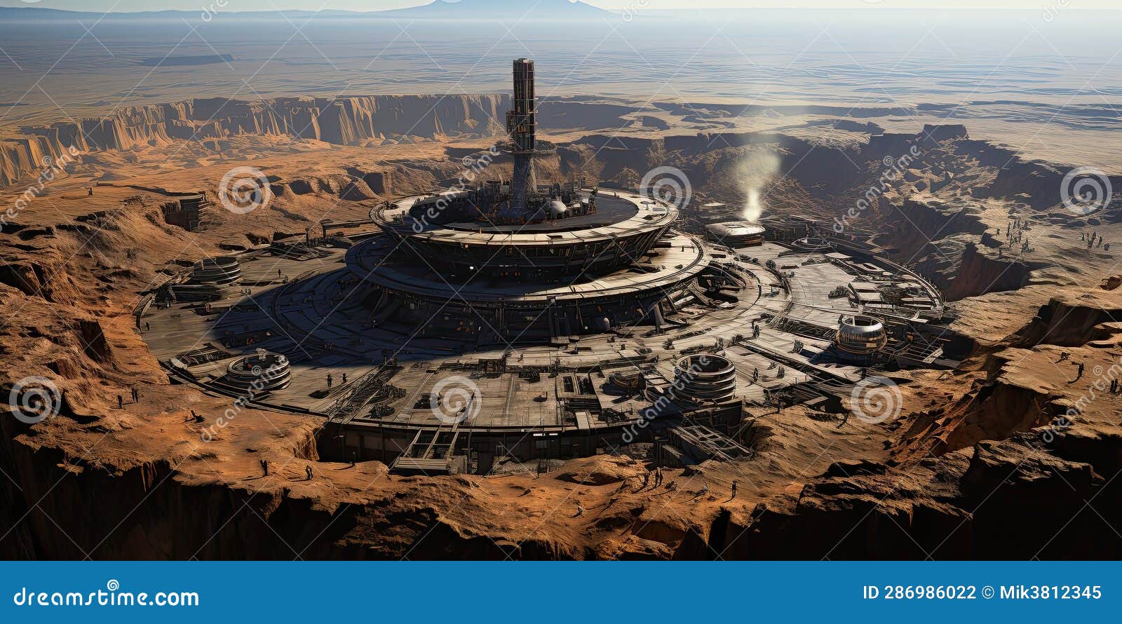 Alien base on earth. stock illustration. Illustration of space - 286986022