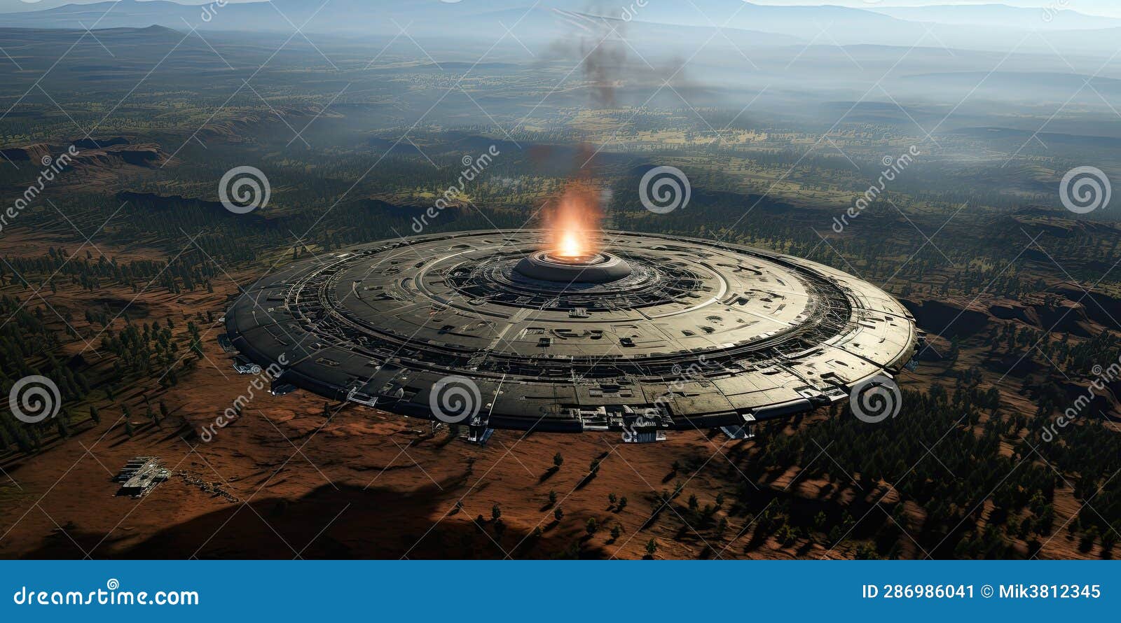 Alien base on earth. stock illustration. Illustration of outpost ...