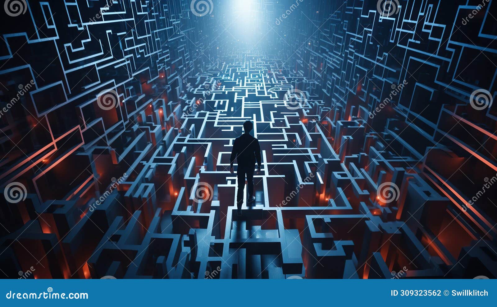 Alien Base Interior with Laser Labyrinth in 80s Sci-fi Action Style ...