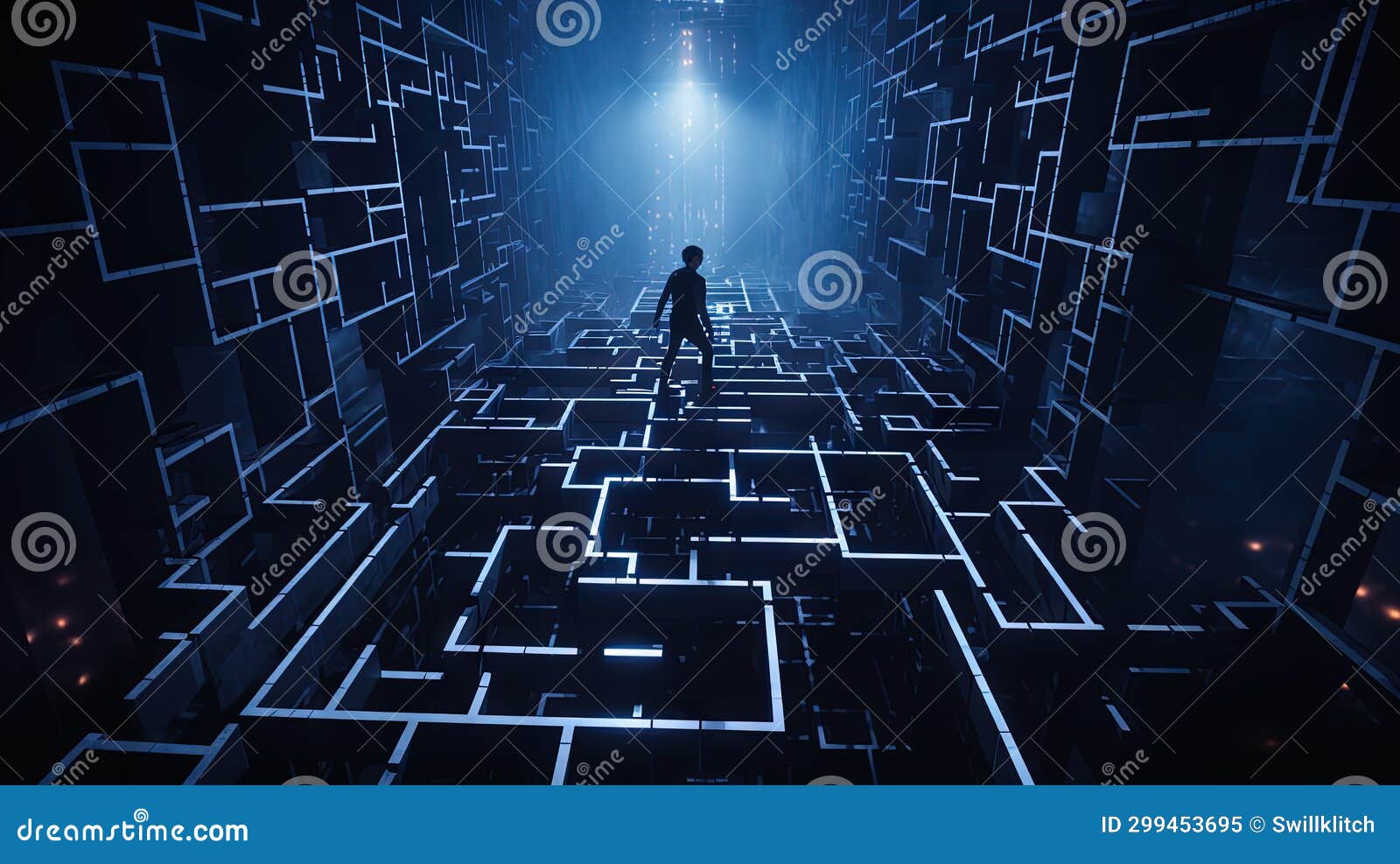 Alien Base Interior with Laser Labyrinth in 80s Sci-fi Action Style ...