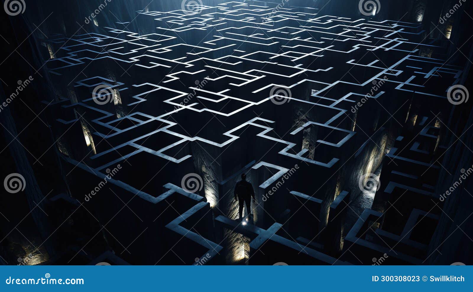 Alien Base Interior with Laser Labyrinth in 80s Sci-fi Action Style ...