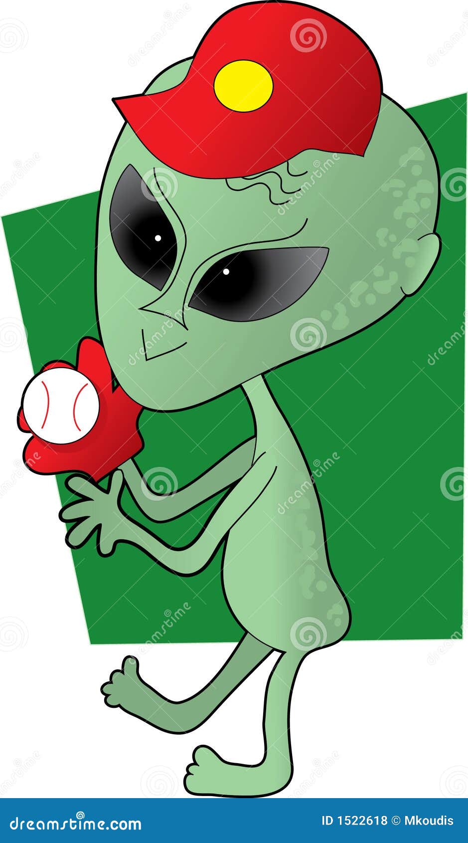 Alien Baseball stock vector. Illustration of baseball - 1522618