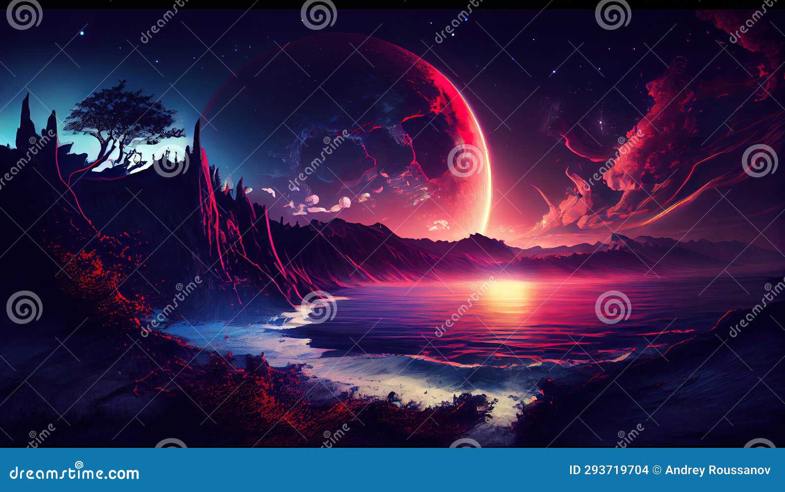 Alien Beautiful Background. AI Generated. Stock Illustration ...