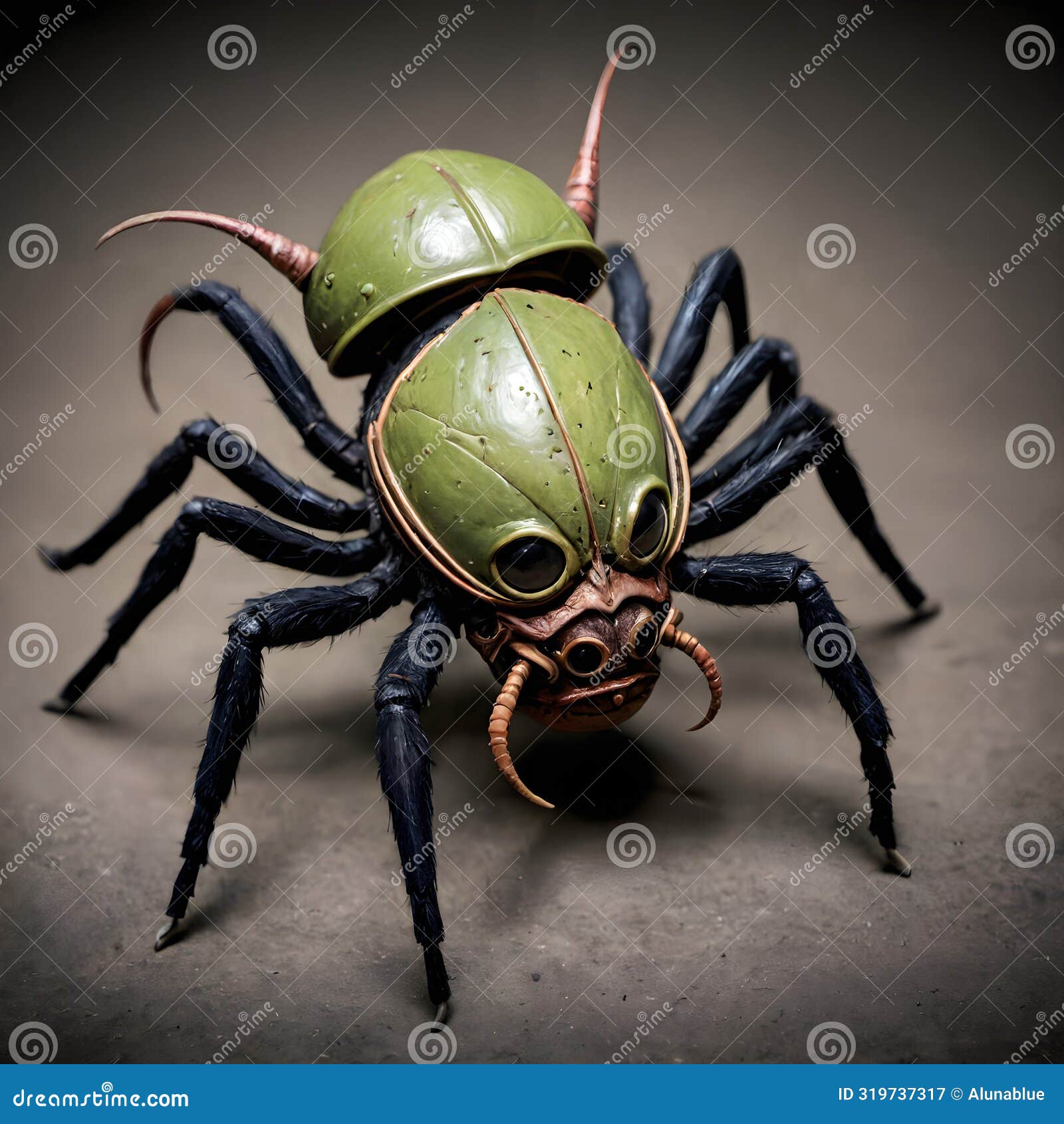 Alien Beetle-Spider Hybrid with Detailed Green Shell Stock Image ...