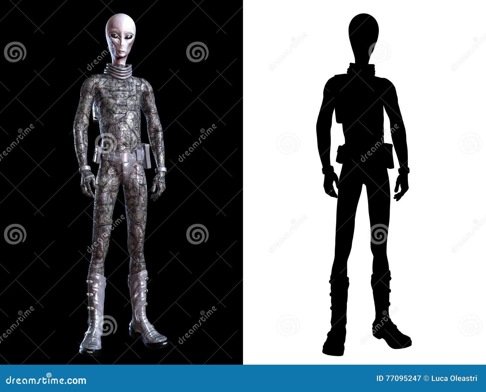 Alien Being with Alpha Channel Stock Illustration - Illustration of ...