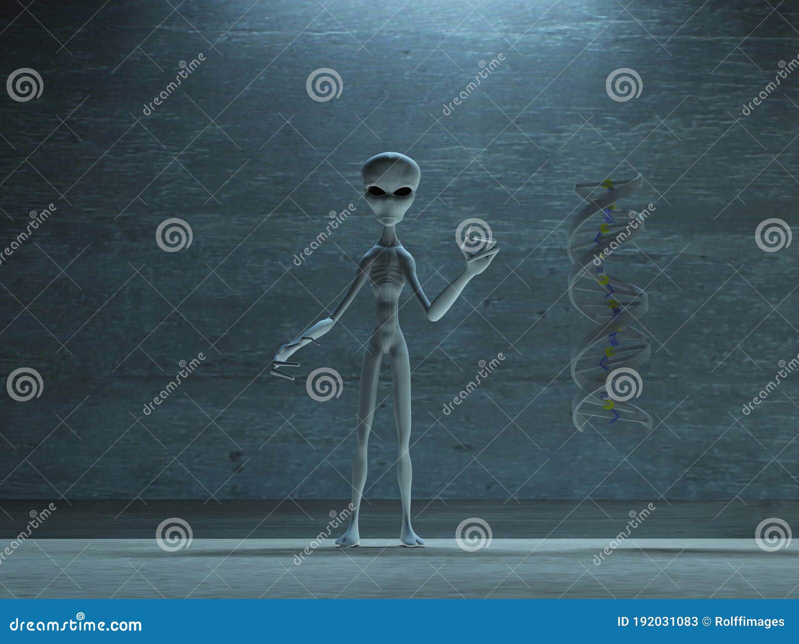 Alien being with dna stock illustration. Illustration of clone - 192031083