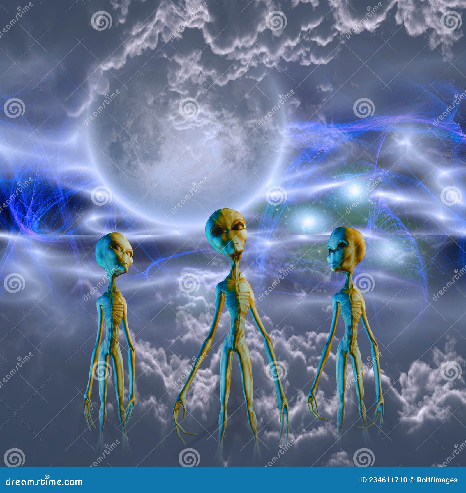 Alien Beings. 3D Rendering stock illustration. Illustration of alien ...