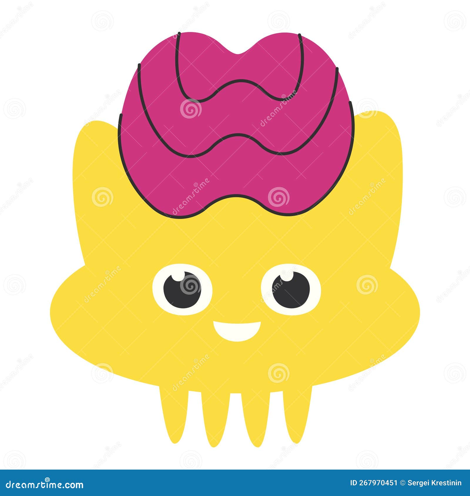 Alien with big brain. stock vector. Illustration of cartoon - 267970451