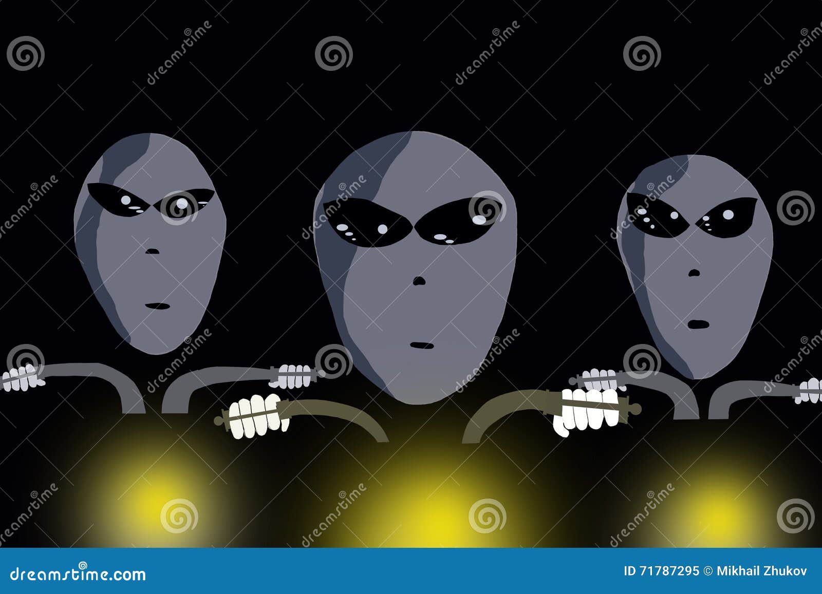 Alien bikers.Illustration. stock illustration. Illustration of journey ...
