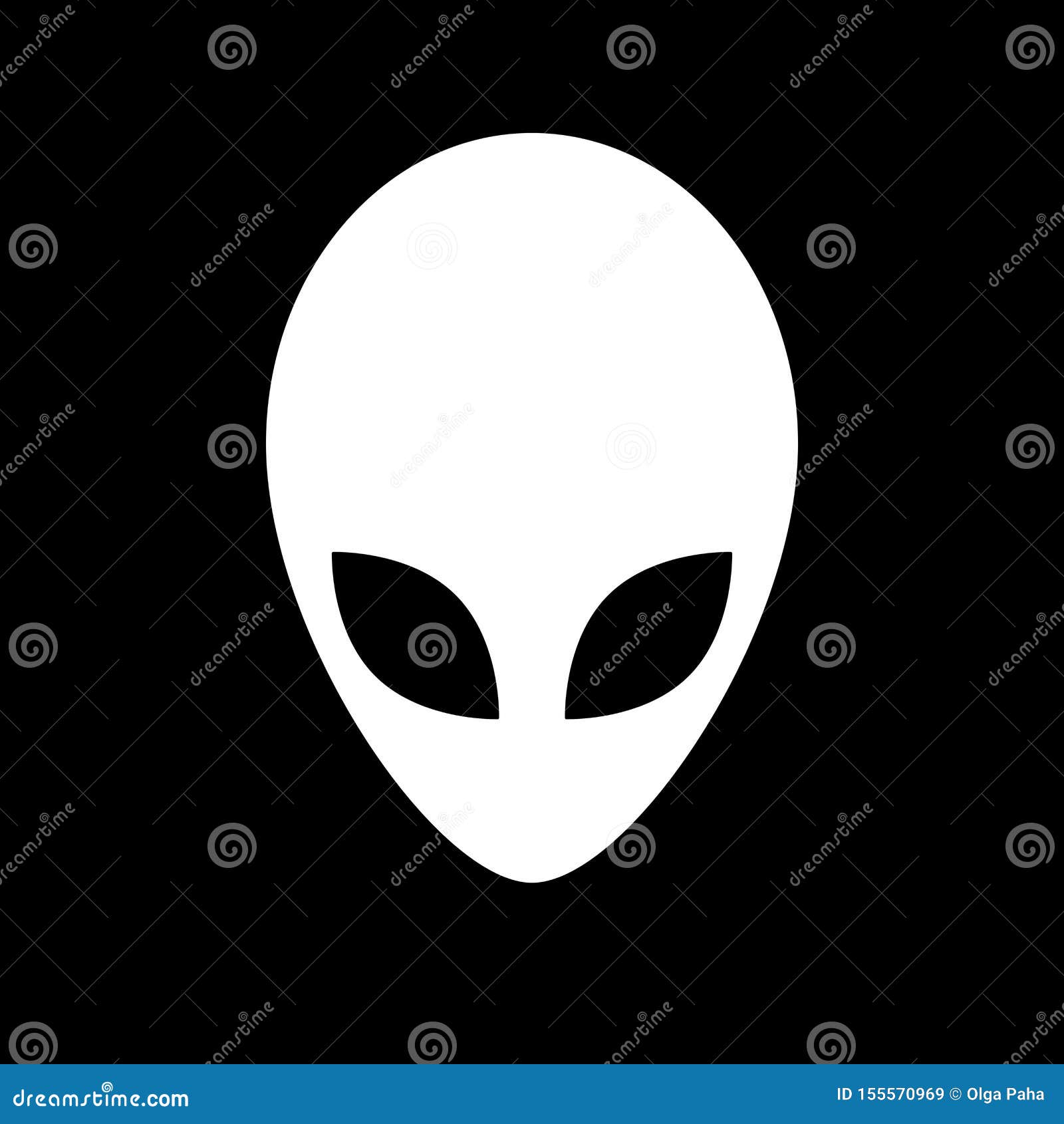 Alien black stock vector. Illustration of personal, alien - 155570969