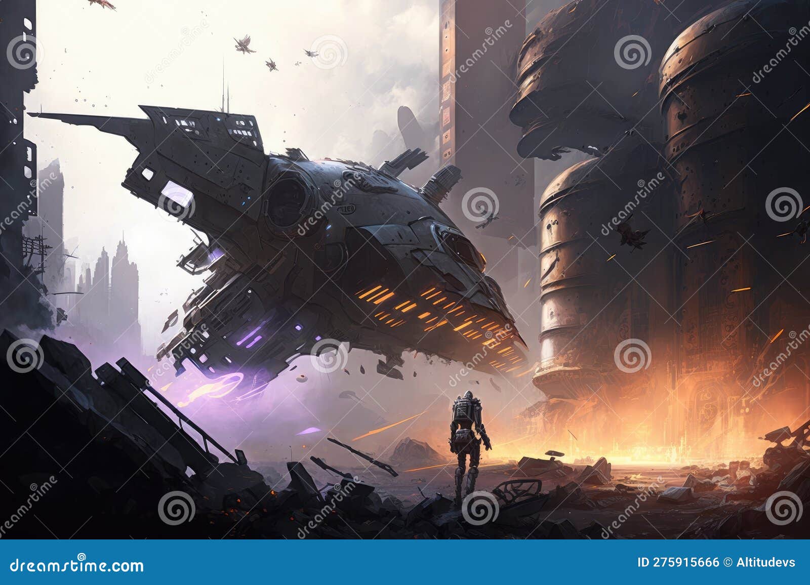 Cityscape Wreckage Stock Illustrations – 191 Cityscape Wreckage Stock ...