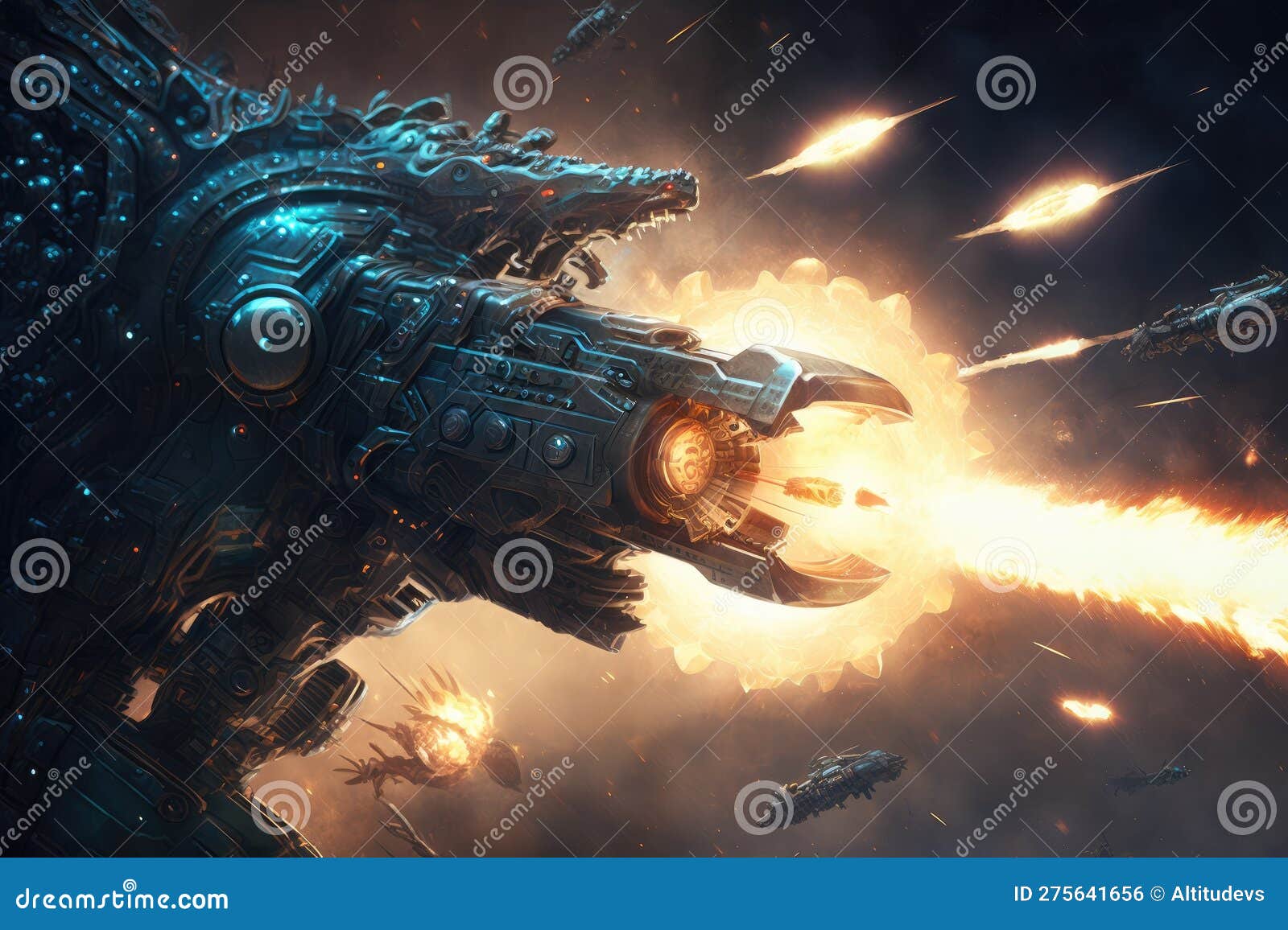Alien Blaster Wielding a Massive Weapon, Destroying Everything in Its ...