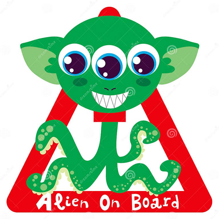 Alien on Board stock vector. Illustration of warning - 18883955