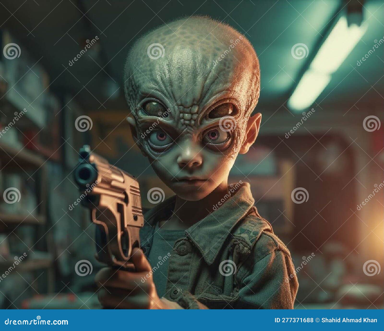 An Alien Boy stock illustration. Illustration of face - 277371688