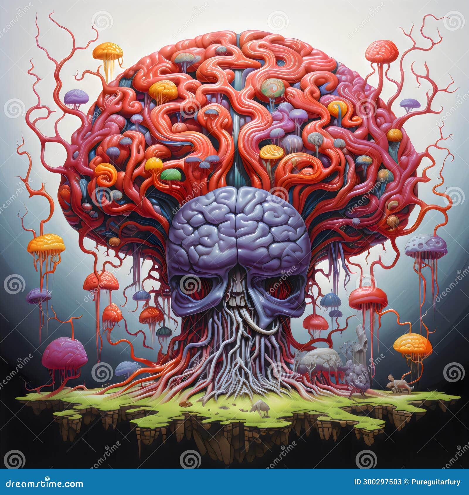 Alien Brain Command Center stock illustration. Illustration of alien ...