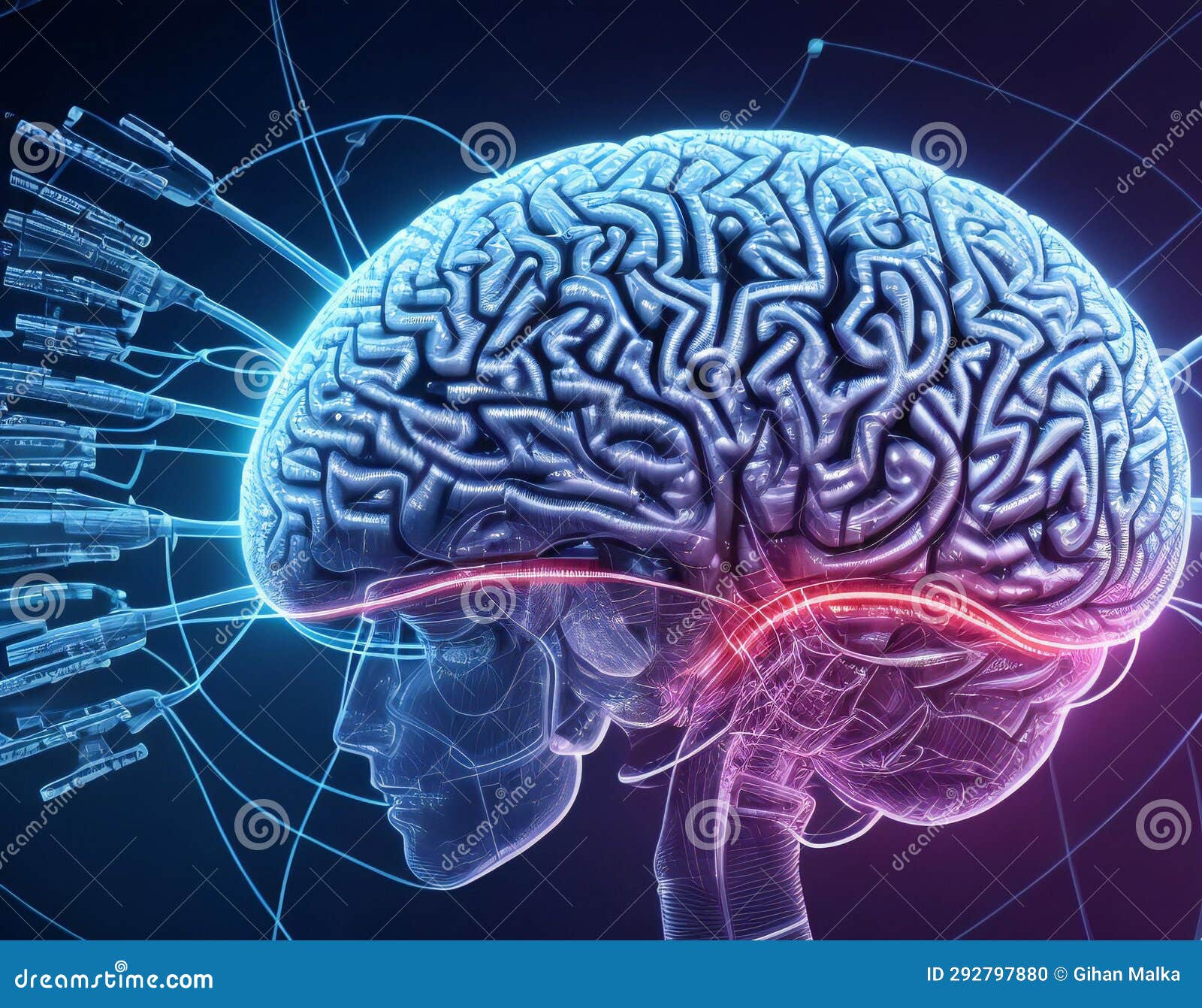 Alien Brain Testing Background Stock Illustration - Illustration of ...