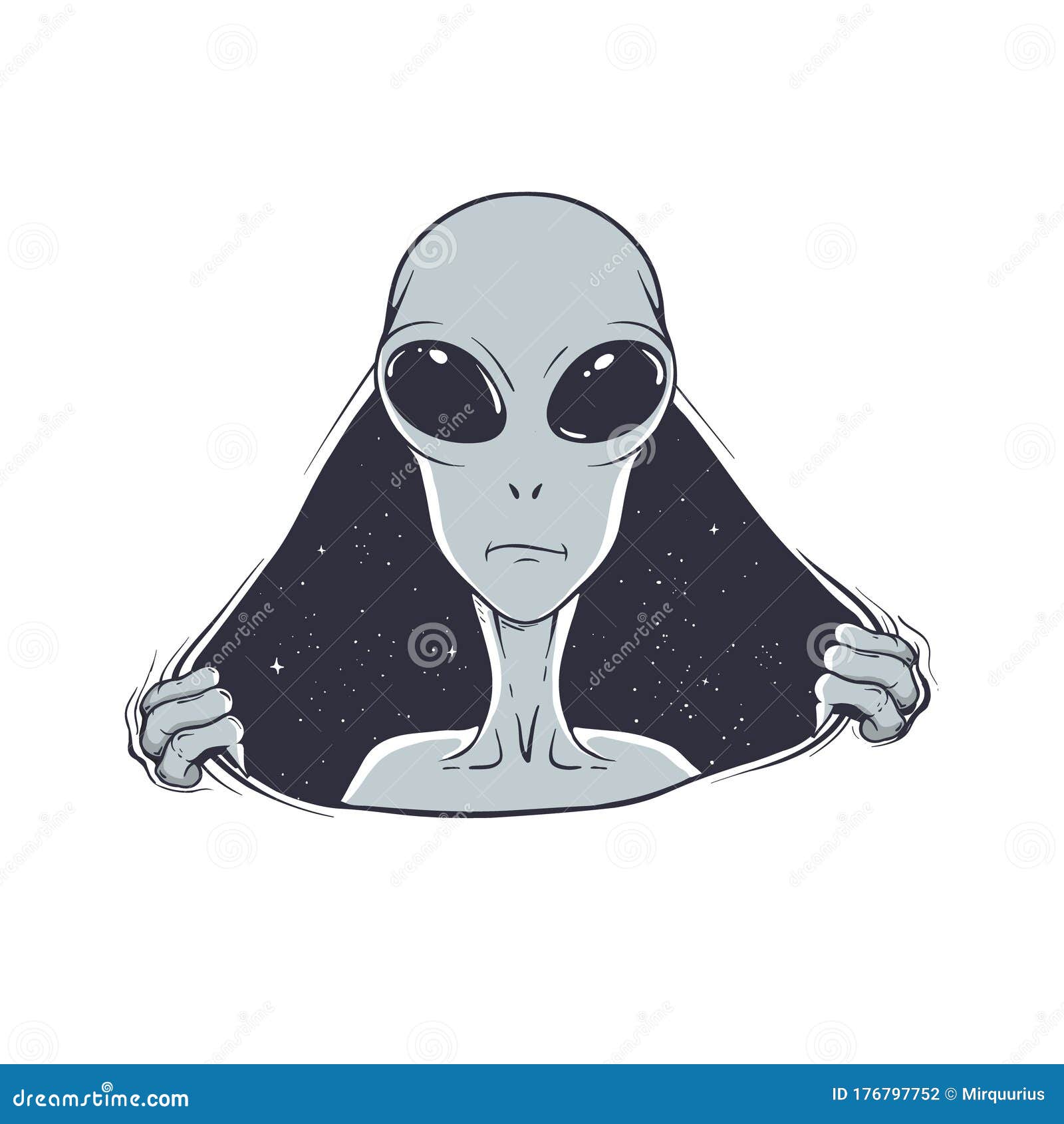Alien Breaks through a Hole from Space Stock Vector - Illustration of ...