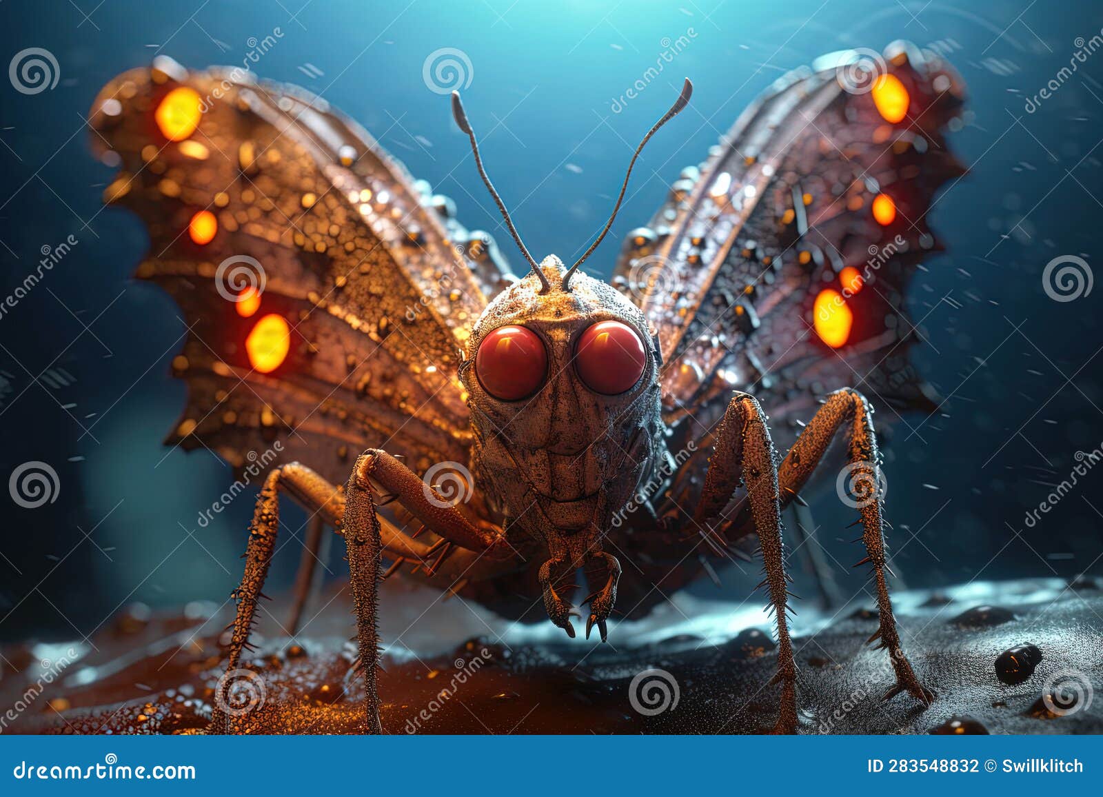 Alien Butterfly from Outer Space Looking at the Camera. Cute Alien ...