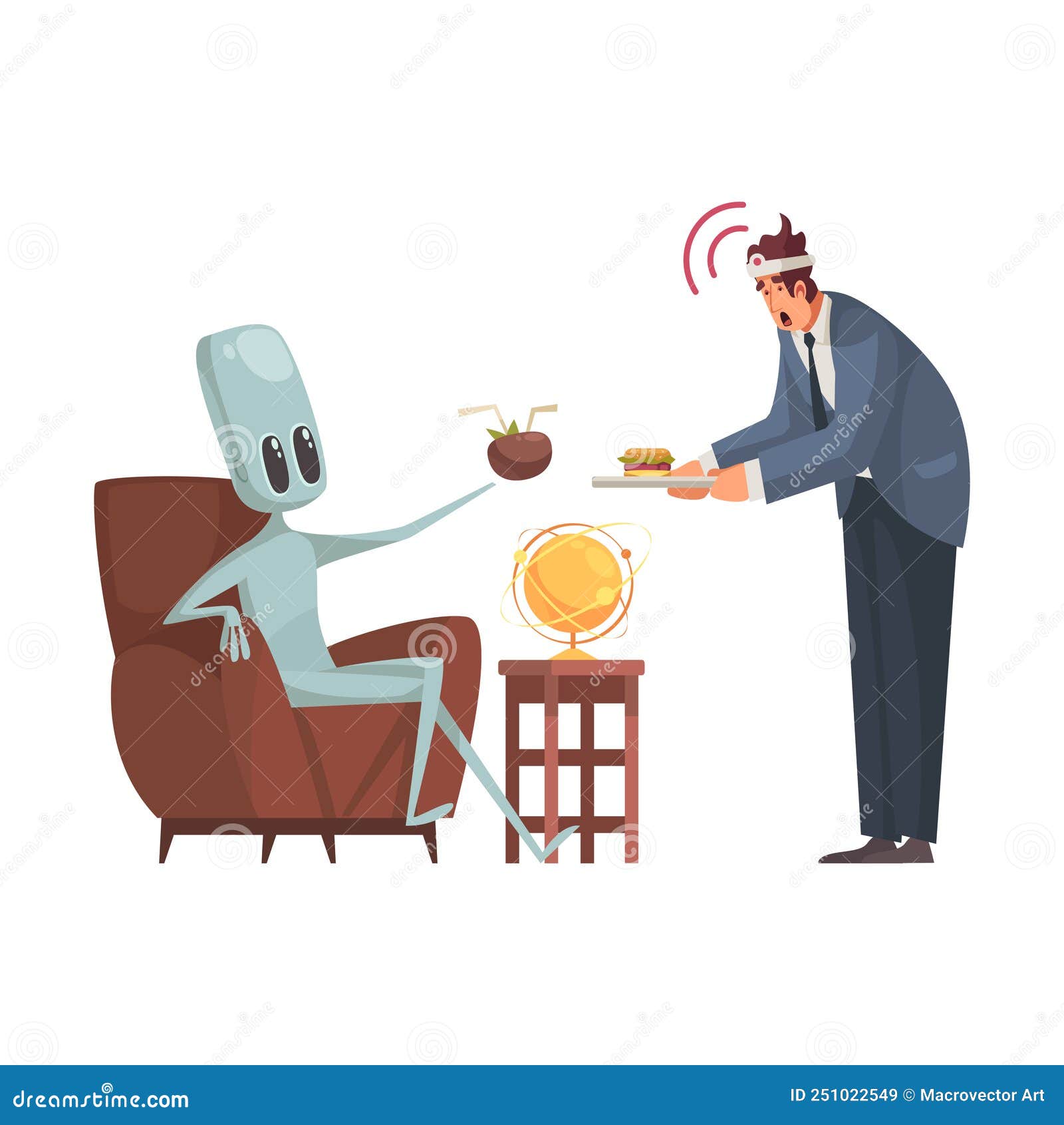 Alien Cartoon Illustration stock vector. Illustration of ...