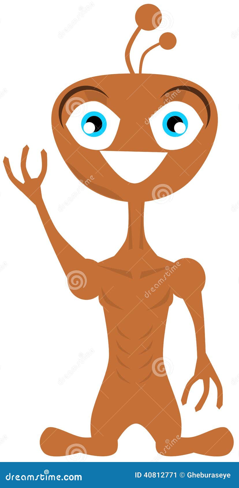 Smiling Alien Cartoon Isolated Stock Vector - Illustration of fantastic ...