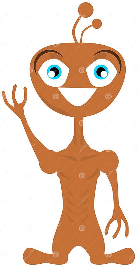 Smiling Alien Cartoon Isolated Stock Vector - Illustration of fantastic ...