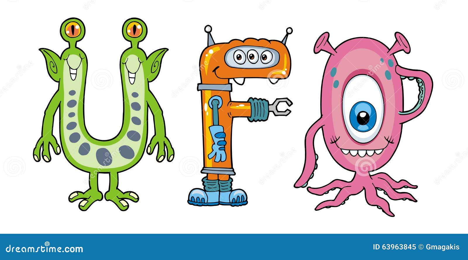 Alien cartoons stock illustration. Illustration of comic - 63963845