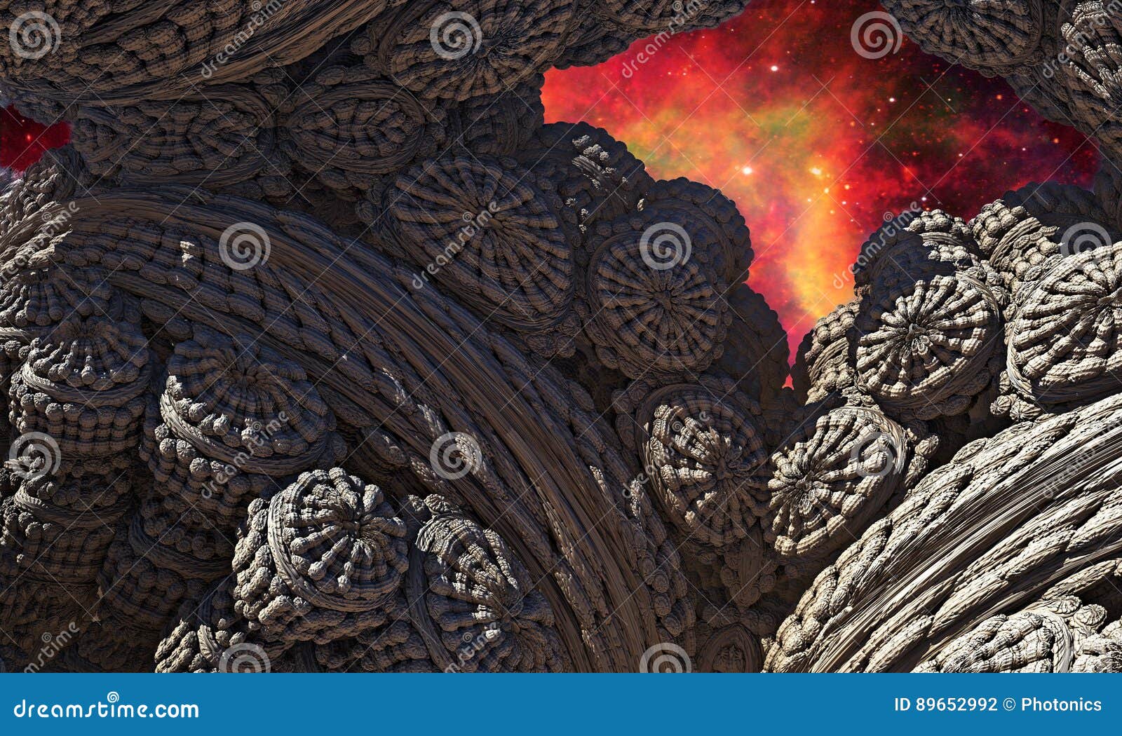 Alien Cave stock illustration. Illustration of mandelbulb - 89652992