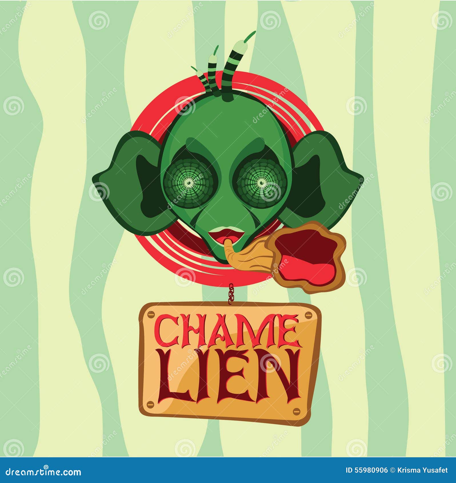 Alien Chameleon stock illustration. Illustration of called - 55980906