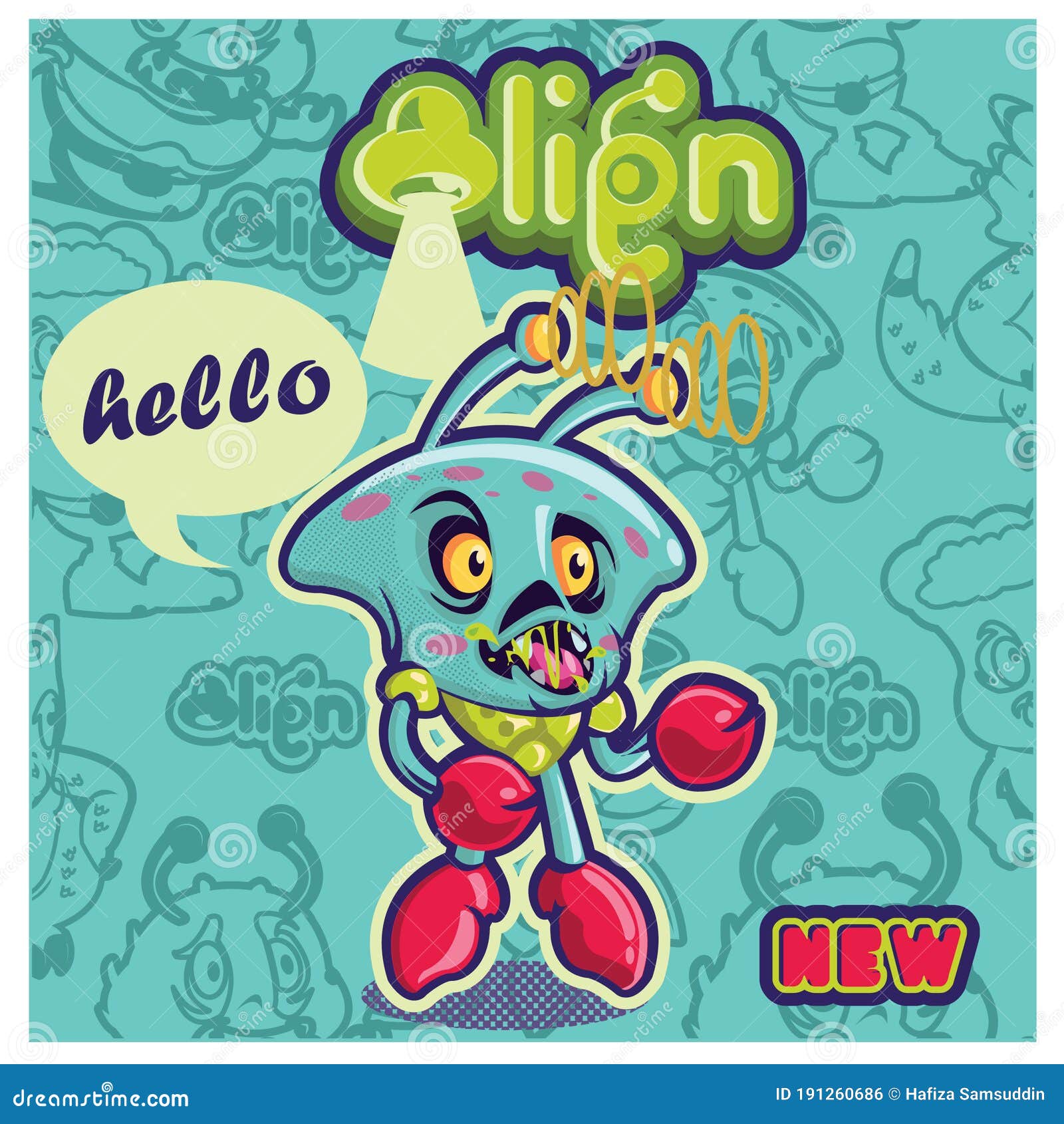 Alien Character Design. Vector Illustration Decorative Design Stock ...