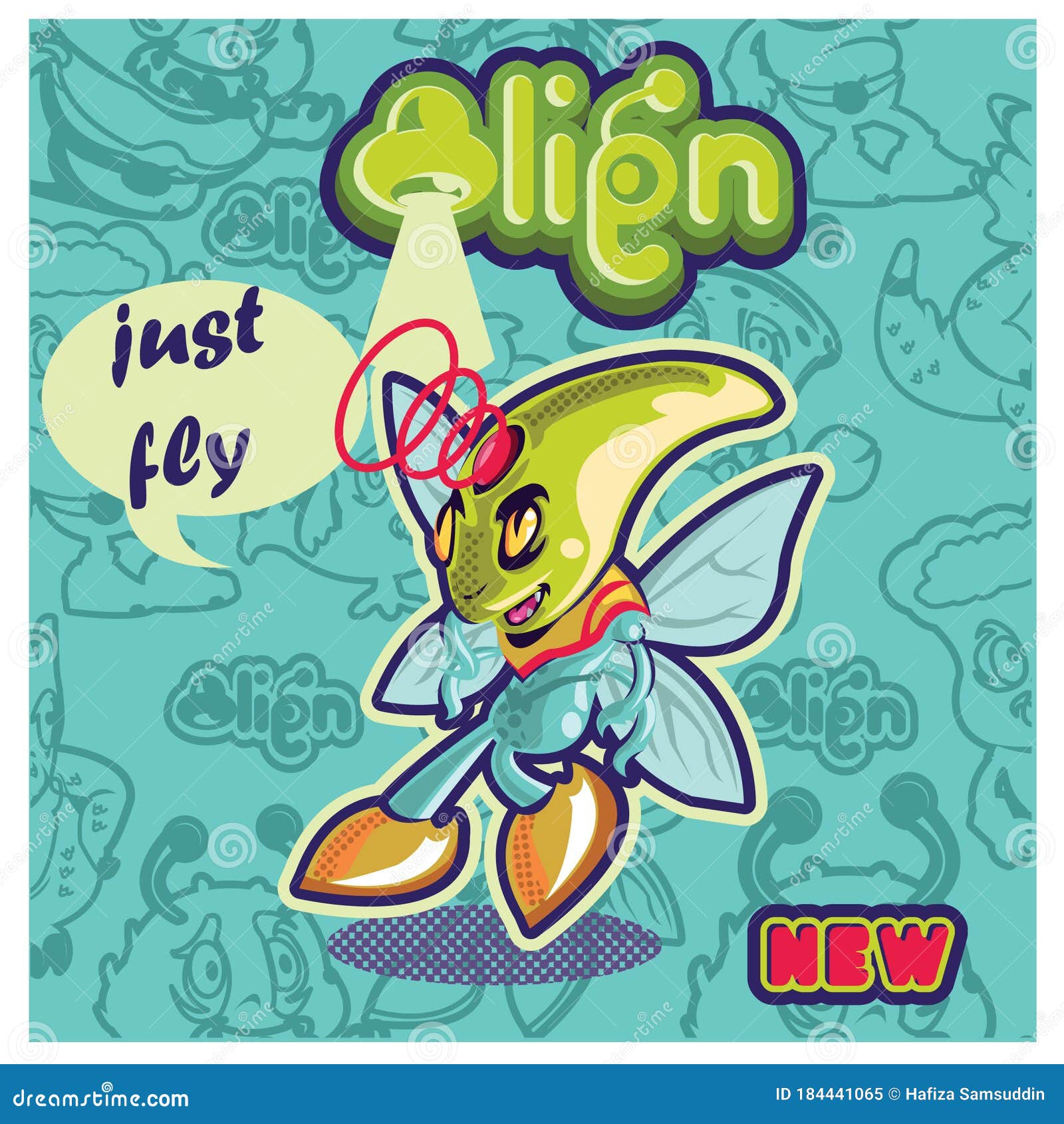 Alien Character Design. Vector Illustration Decorative Background ...