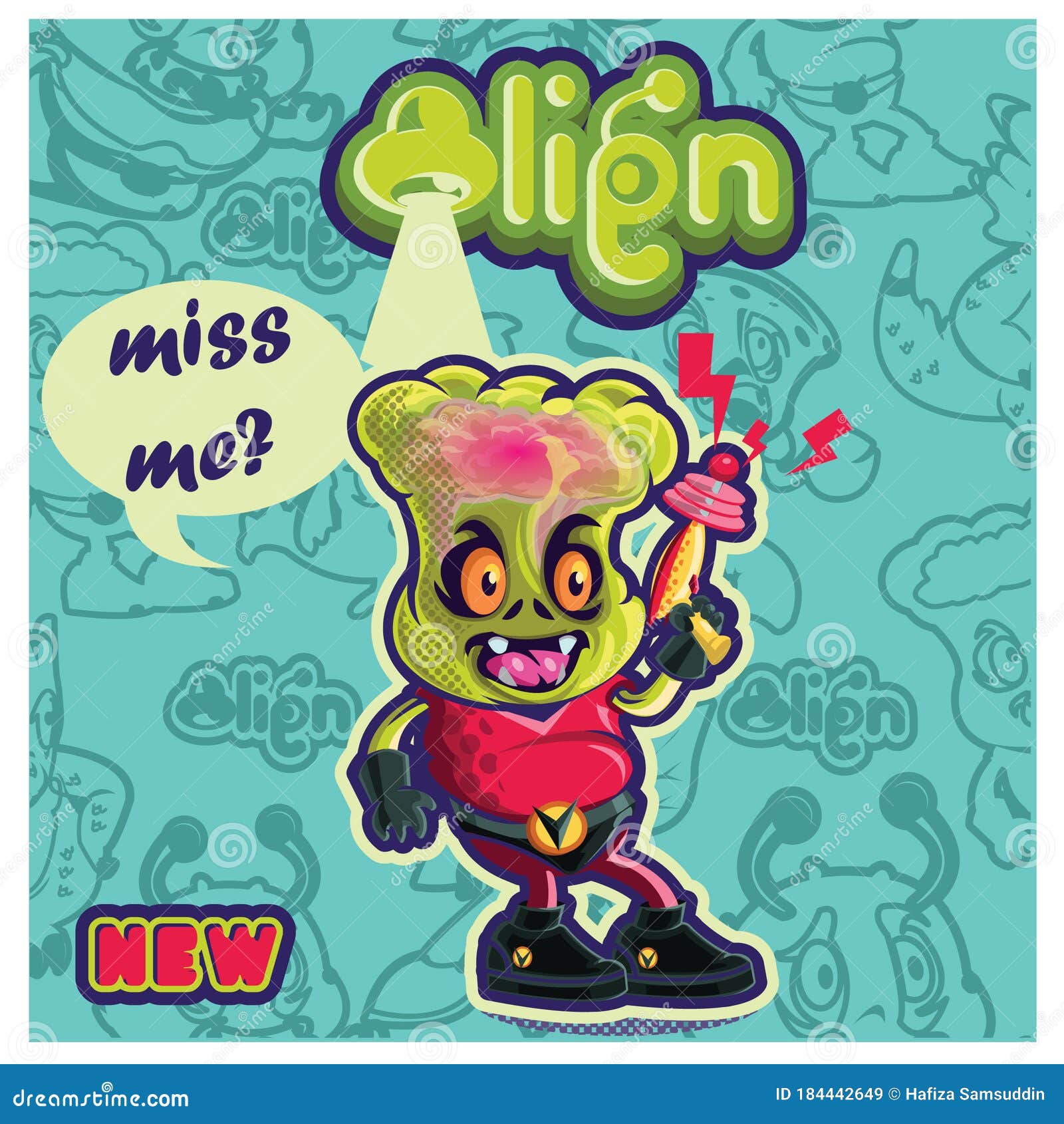 Alien Character Design. Vector Illustration Decorative Background ...