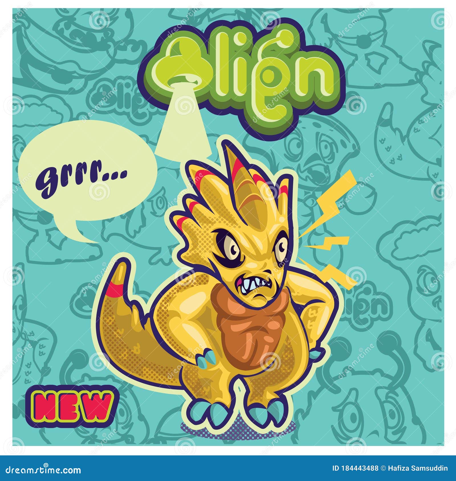 Alien Character Design. Vector Illustration Decorative Background ...