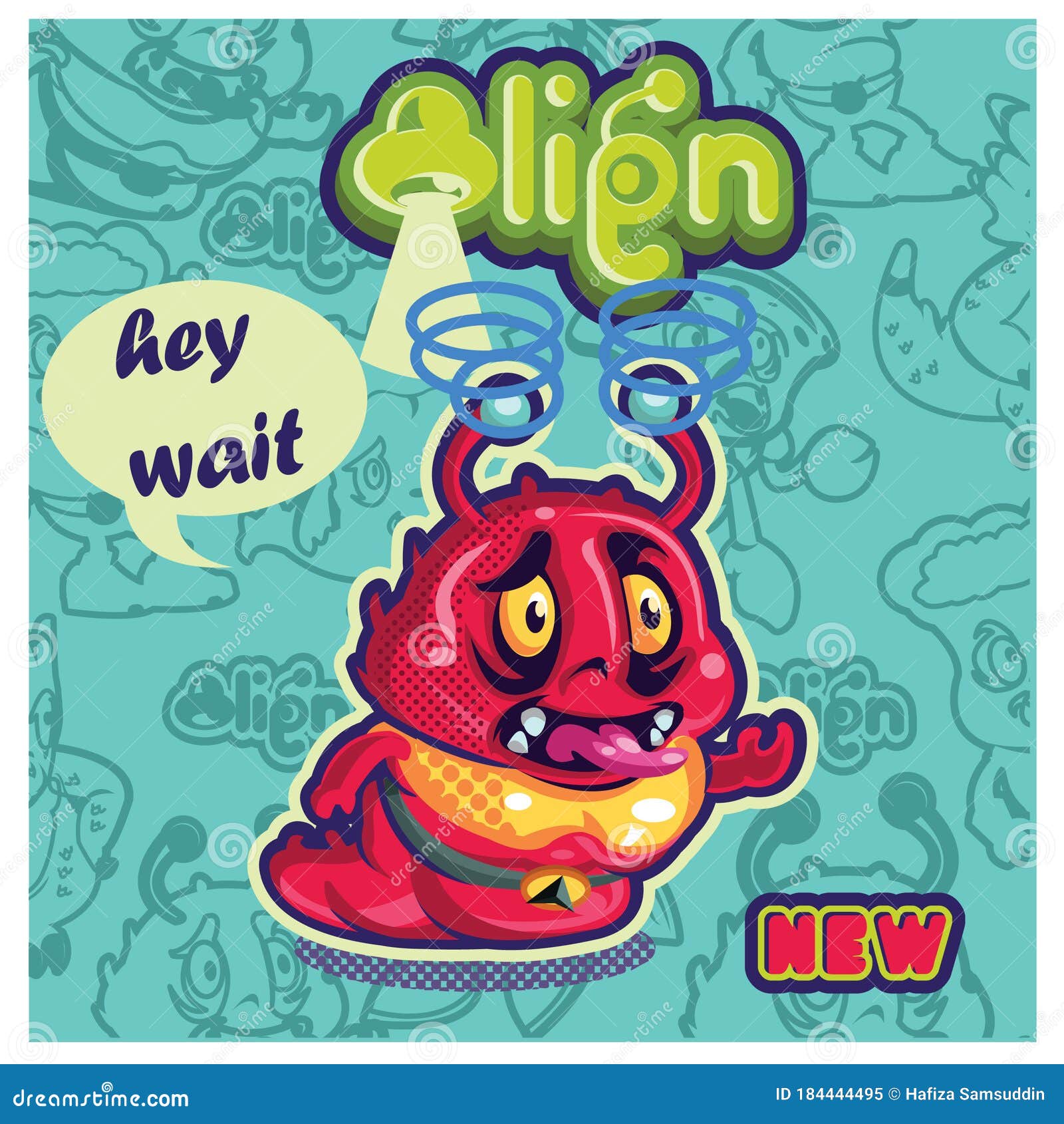 Alien Character Design. Vector Illustration Decorative Background ...