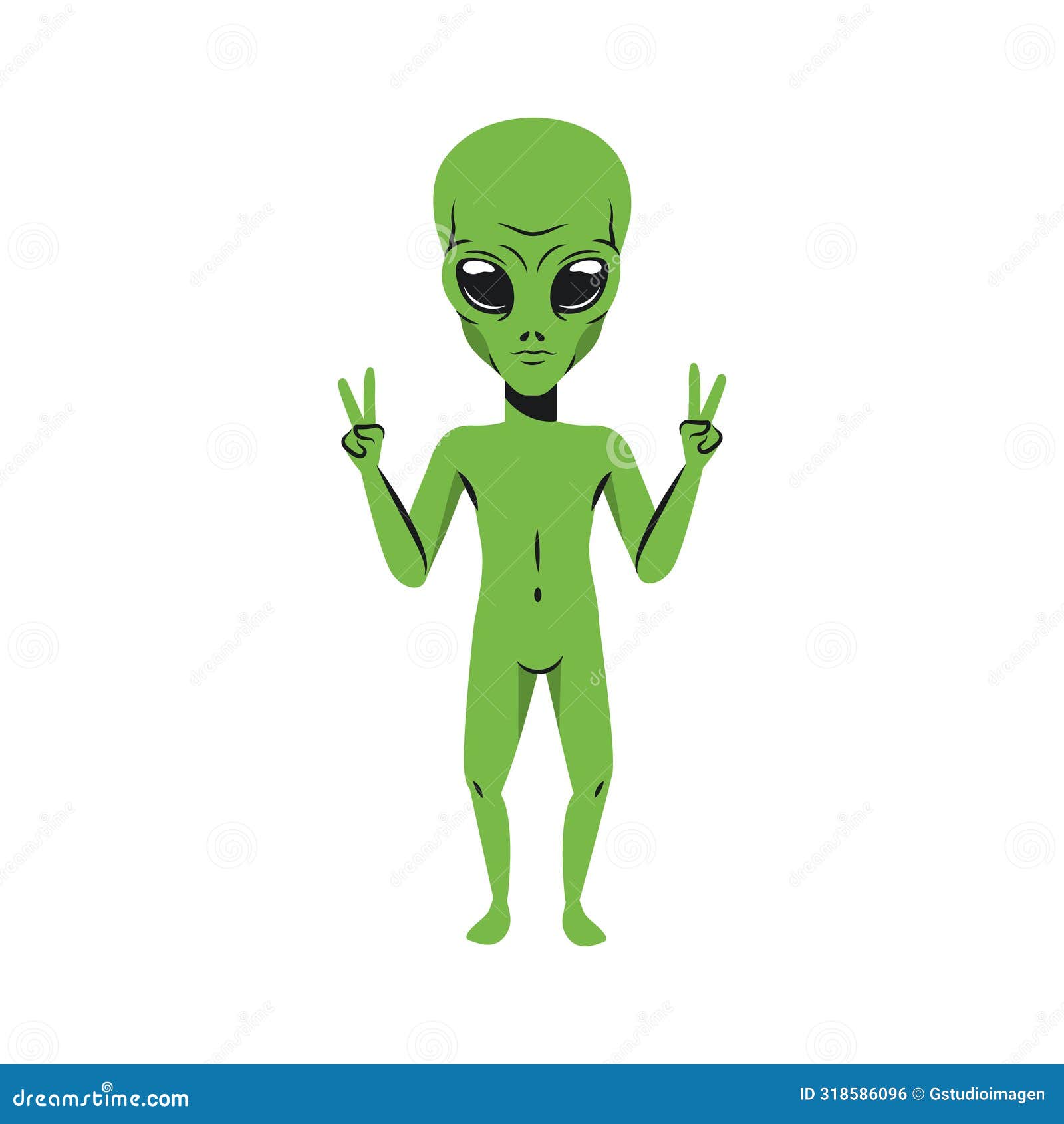 Alien character isolated stock vector. Illustration of alien - 318586096