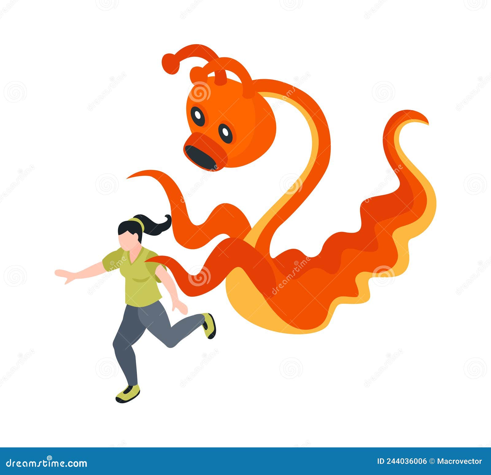 Alien Chasing Woman Composition Stock Vector - Illustration of ...