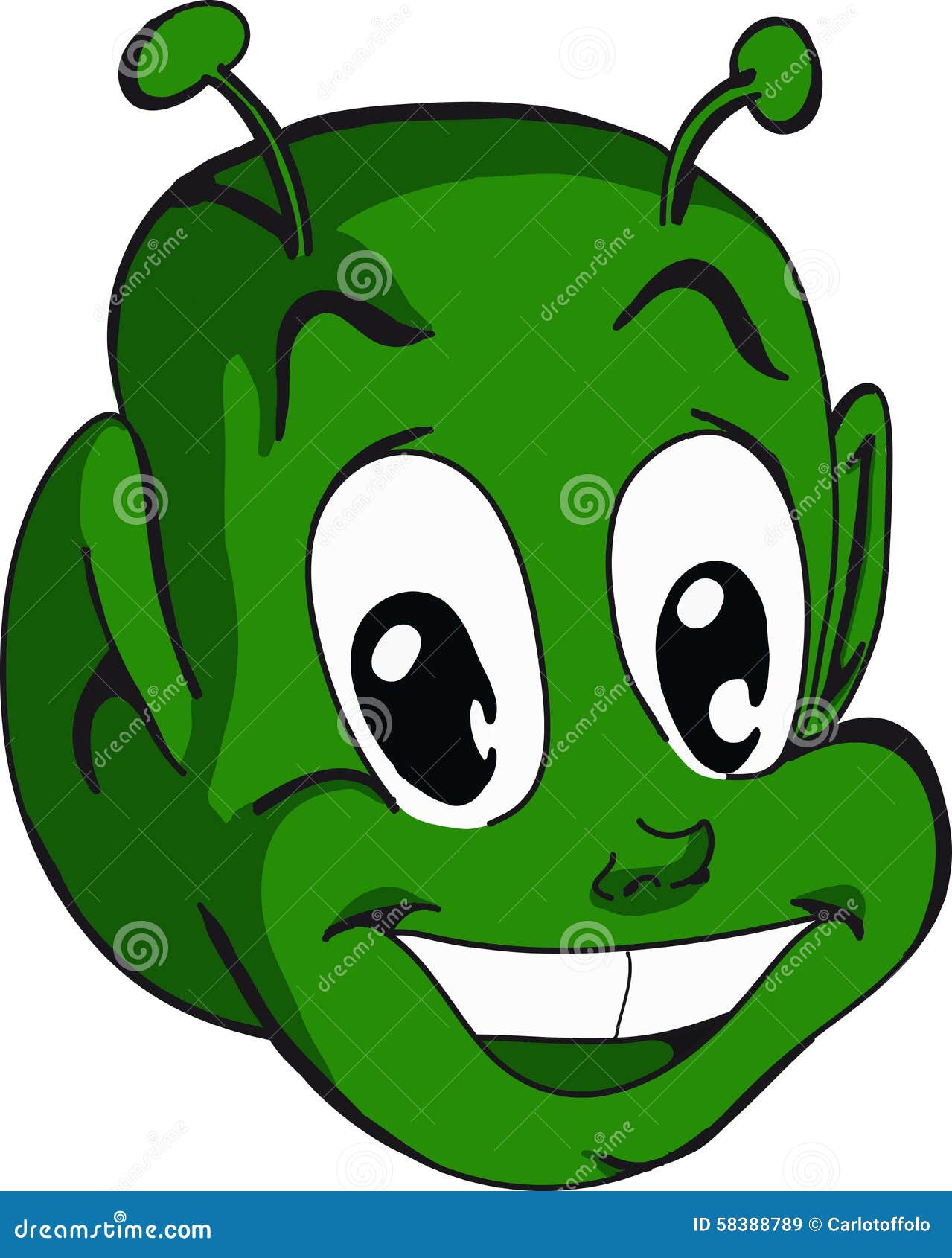 Alien child smiling face stock image. Image of future - 58388789