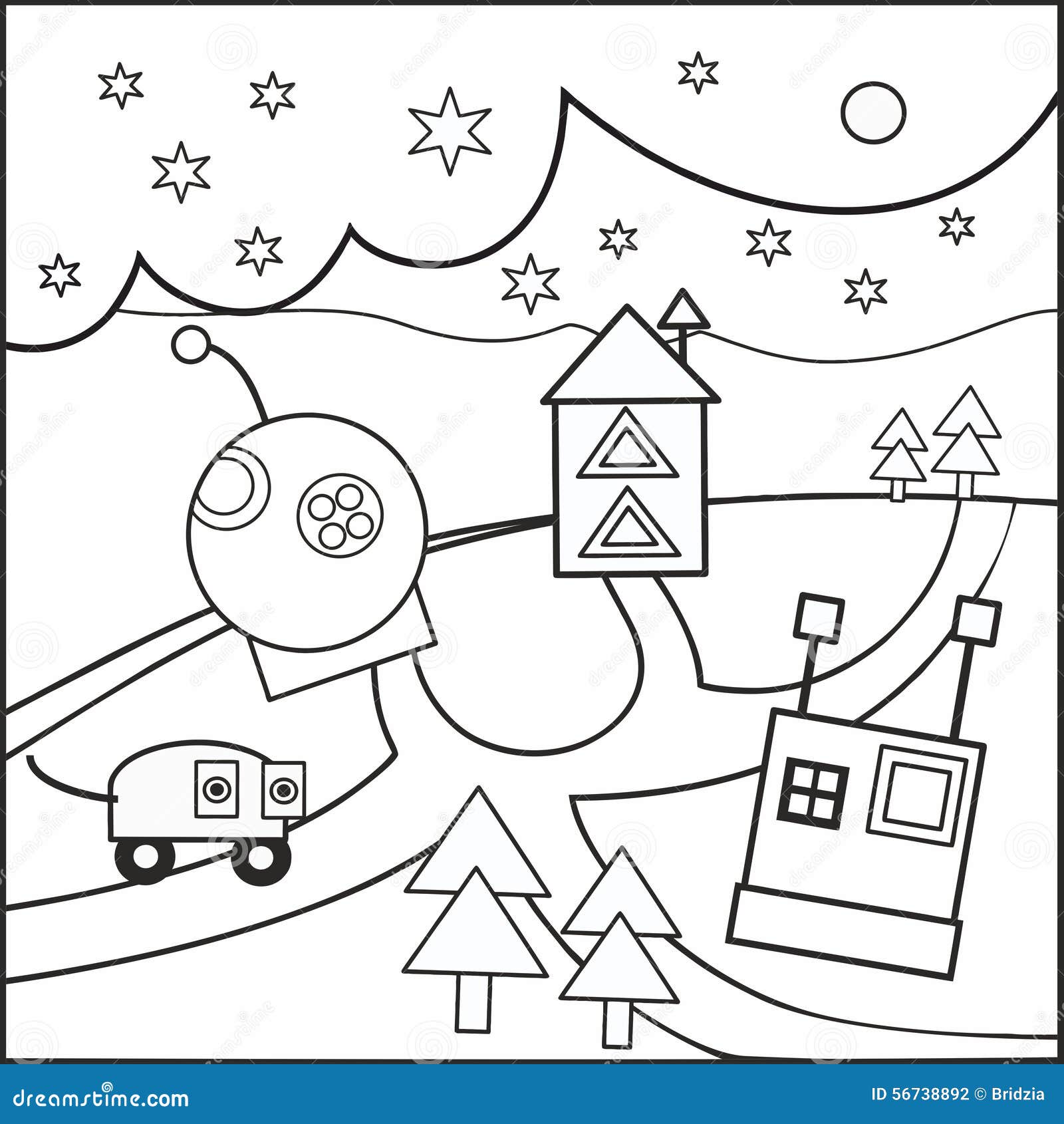 Alien city stock vector. Illustration of concept, alien - 56738892