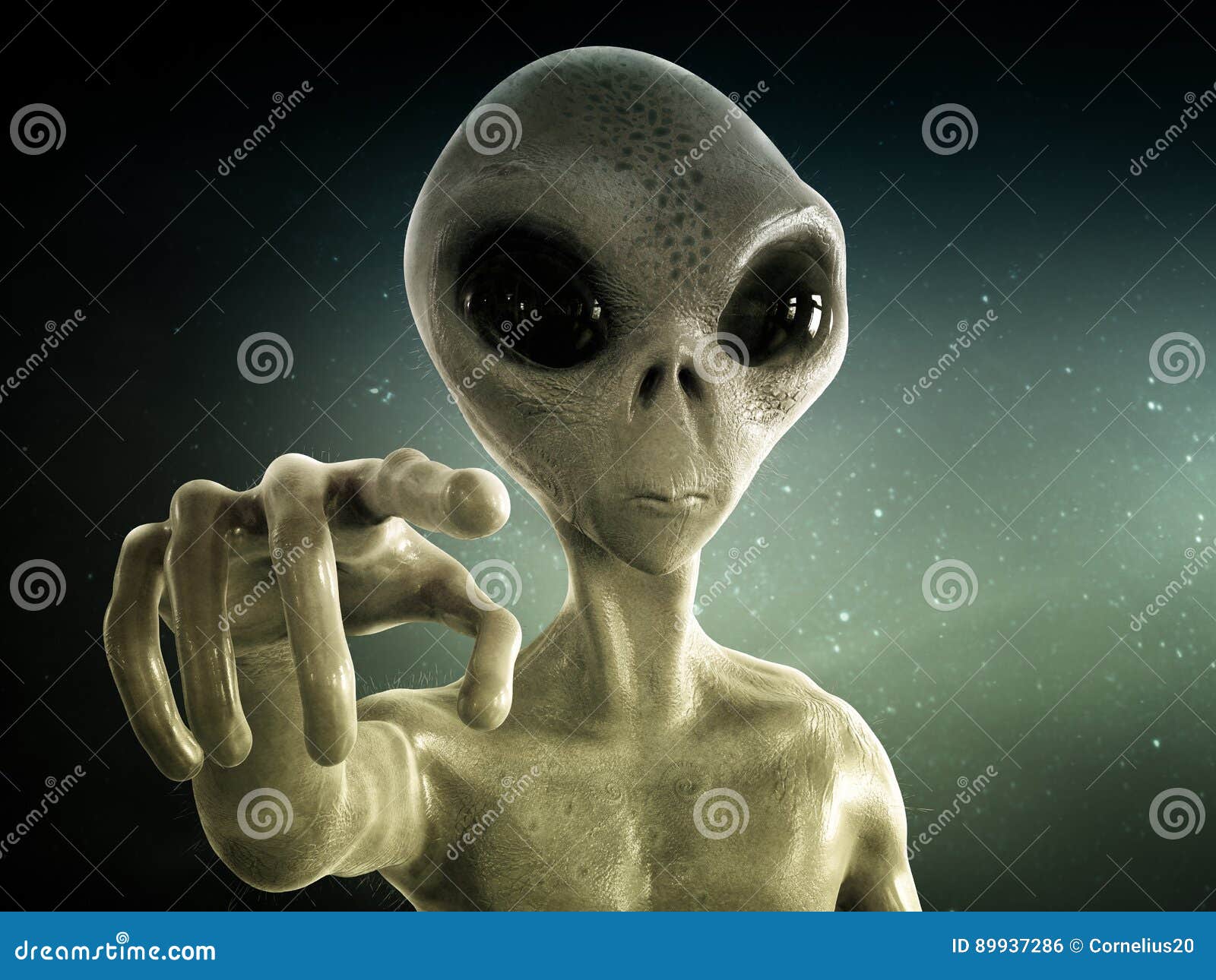Alien Pointing Cartoon Vector | CartoonDealer.com #29518823