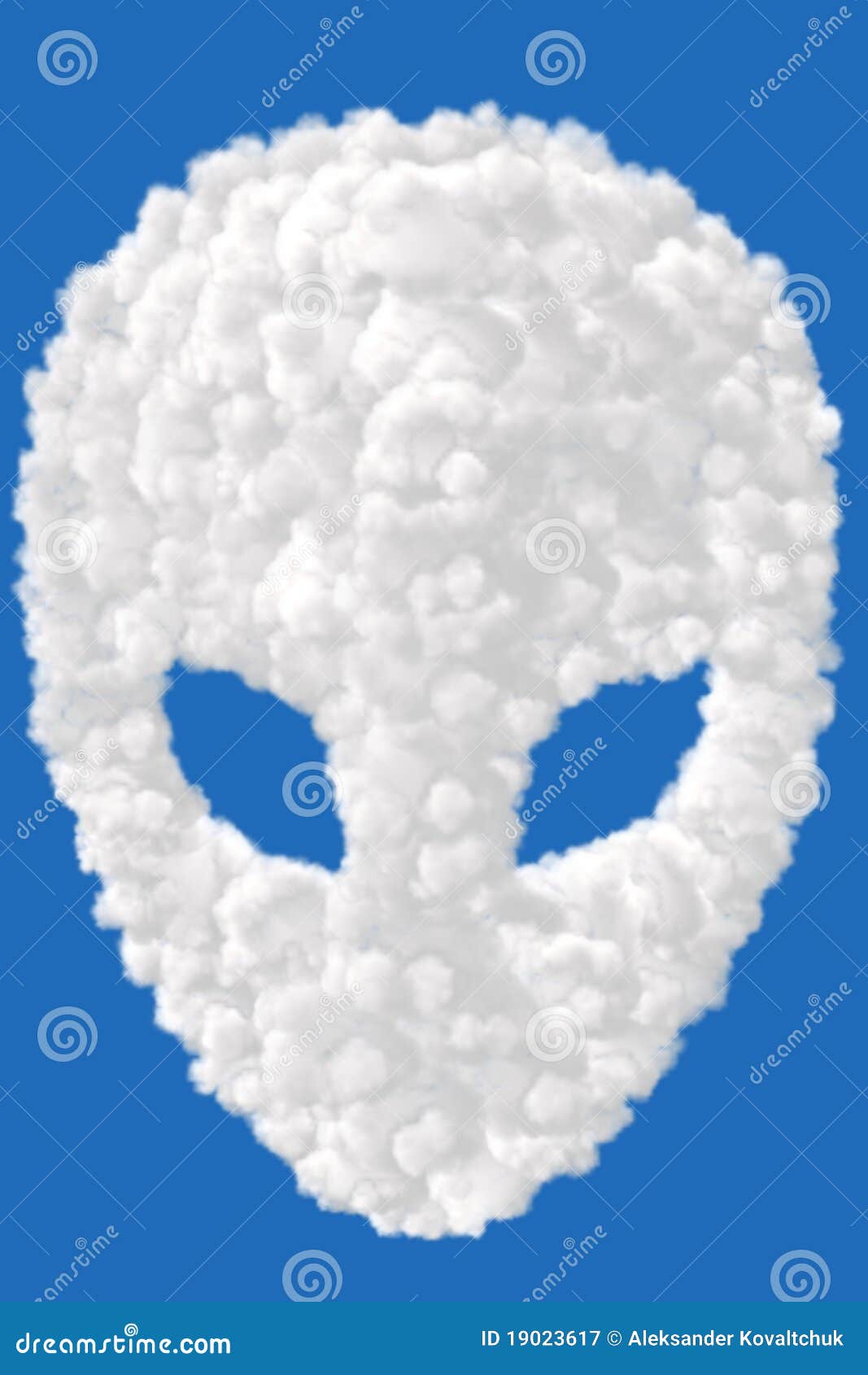 Alien from clouds stock illustration. Illustration of xfiles - 19023617