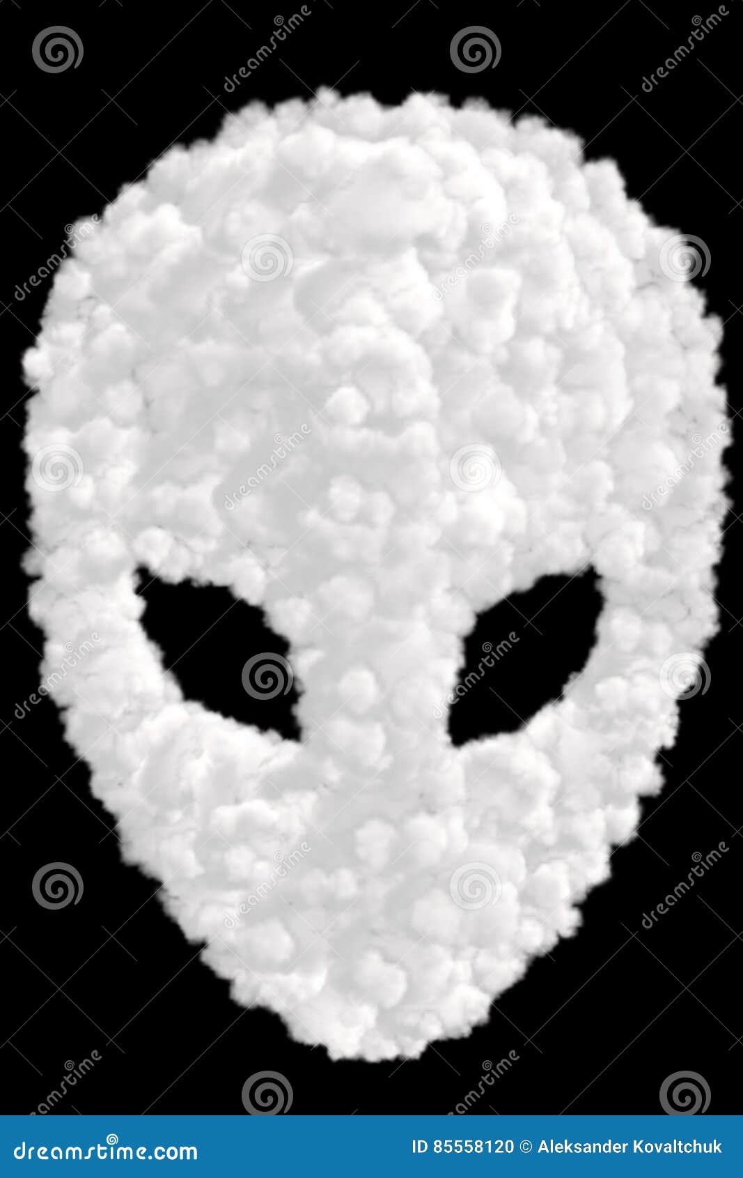 Alien from clouds stock photo. Image of xfiles, three - 85558120