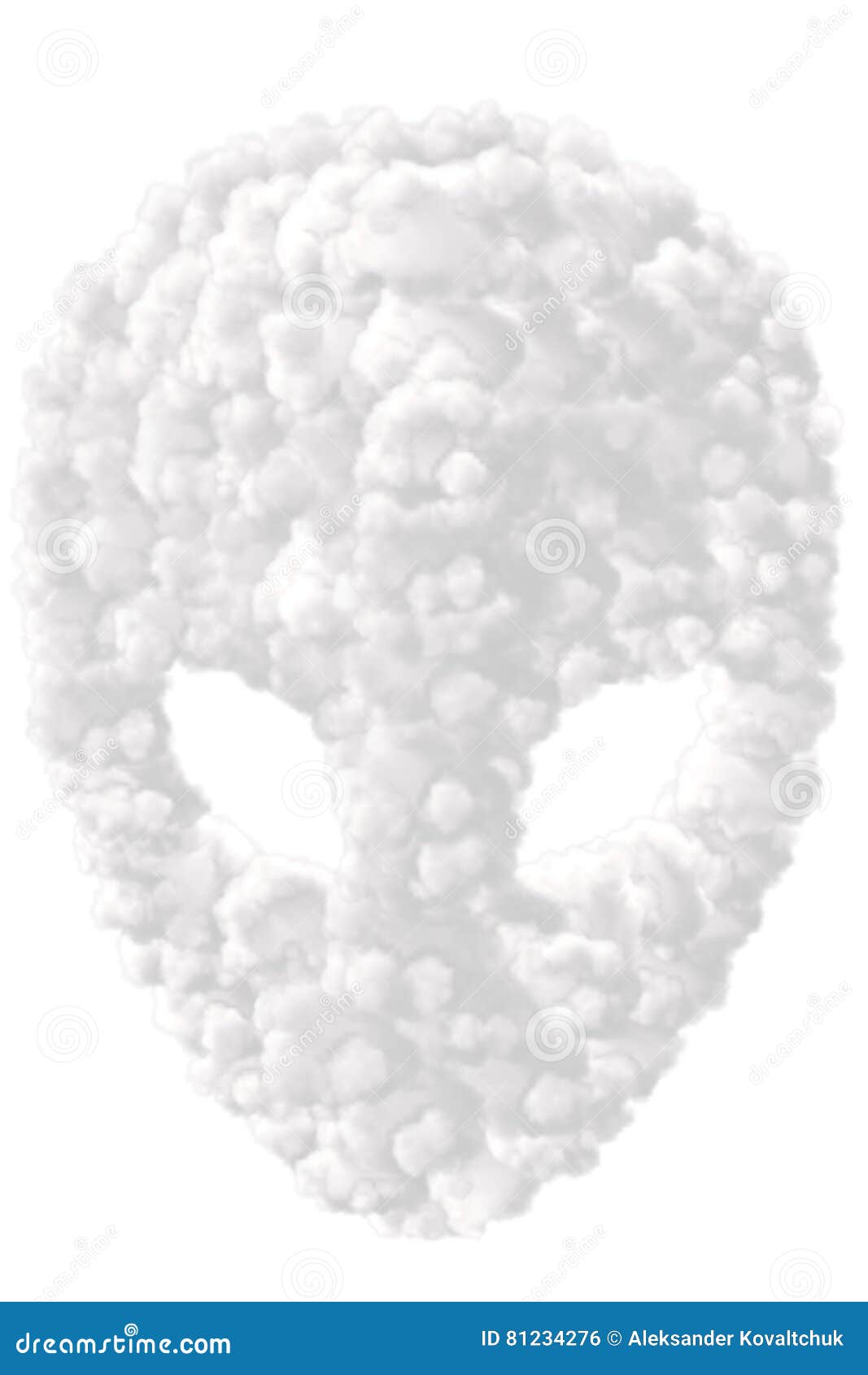 Alien from clouds stock photo. Image of white, dimensional - 81234276