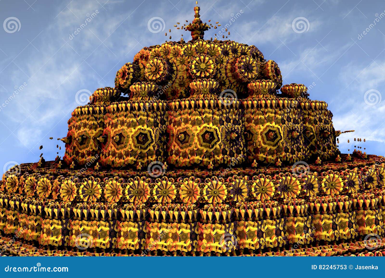 Alien colorful building stock illustration. Illustration of fiction ...