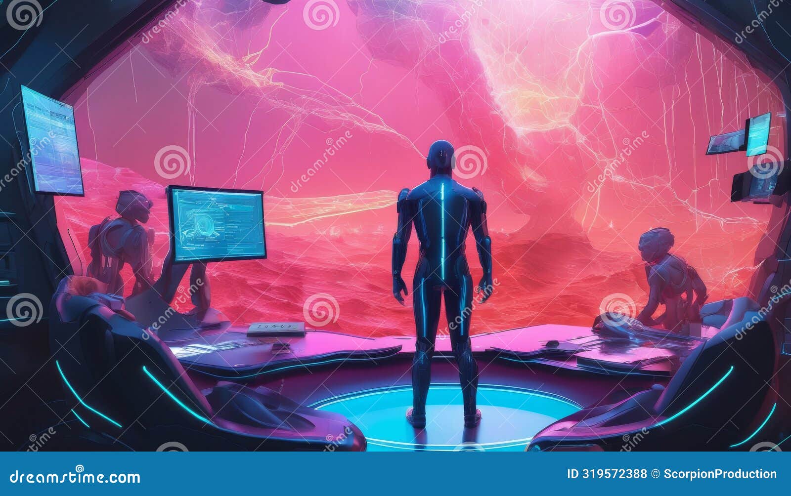 Alien Command Center on Distant Planet Stock Photo - Image of hightech ...