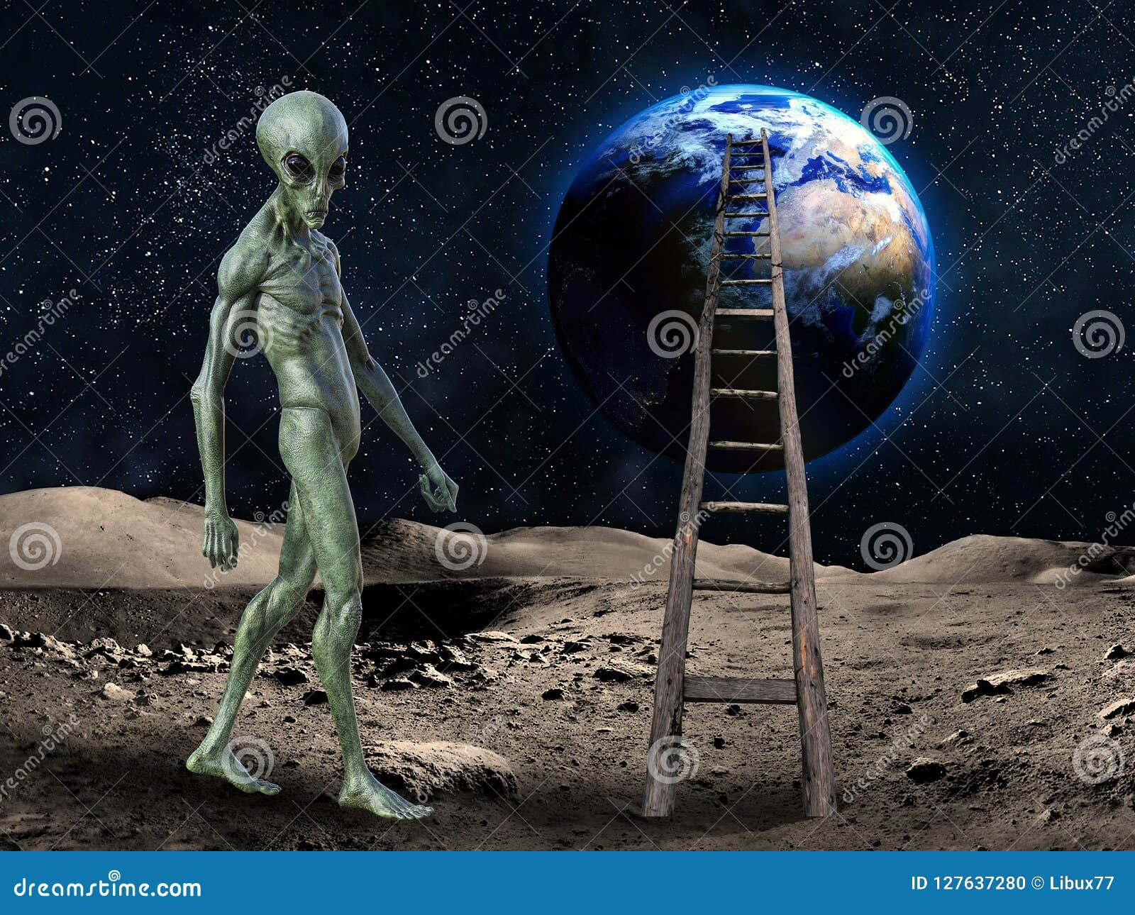 Alien Conquest Earth Concept Stock Illustration - Illustration of ...