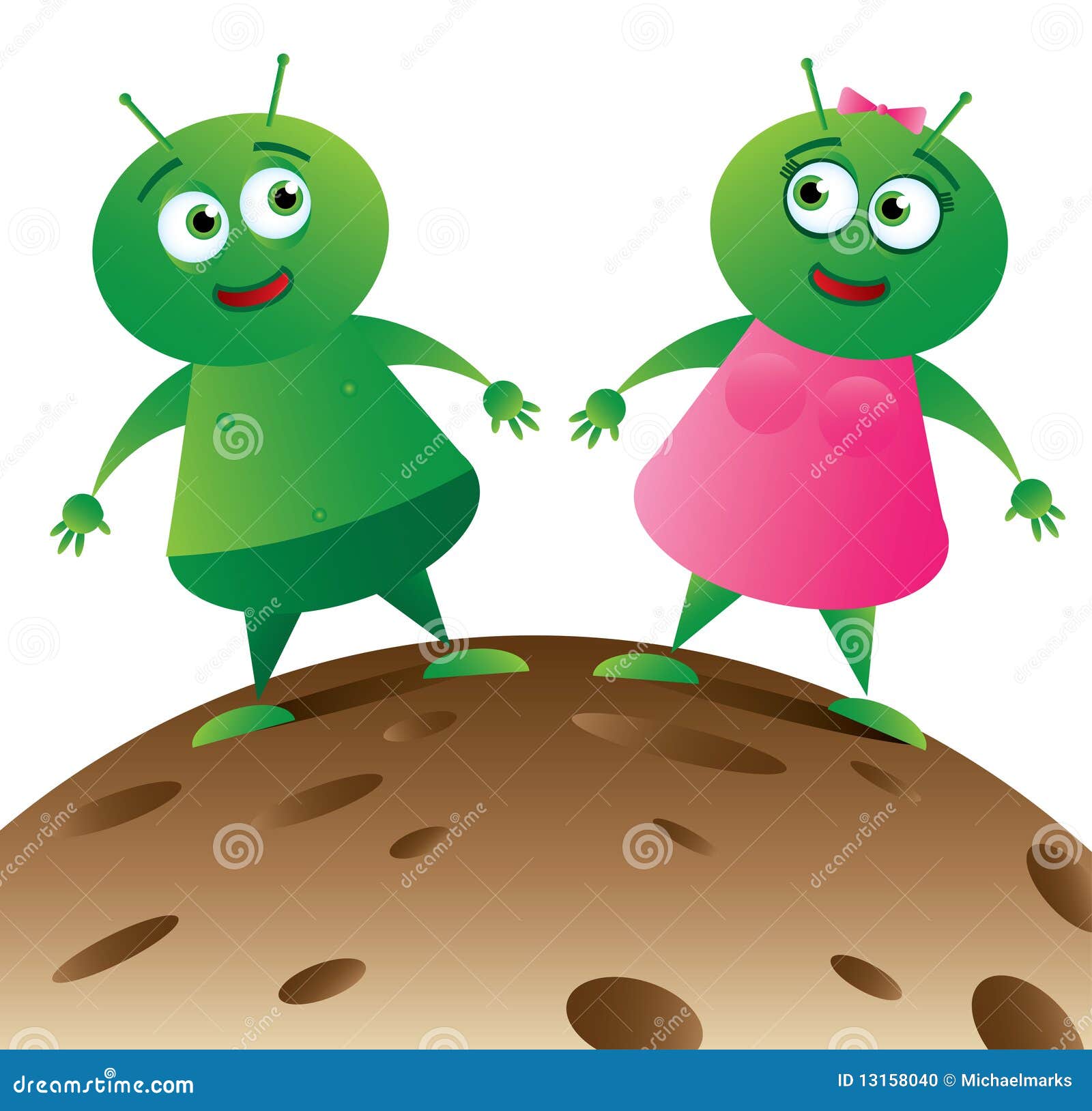 Alien Couple on Planet_01 stock vector. Illustration of planet - 13158040