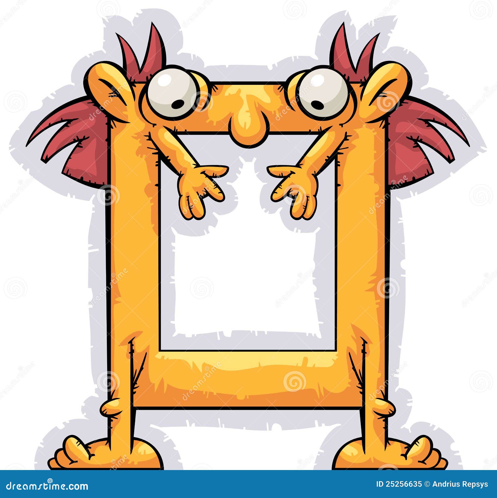 Alien creature as frame stock illustration. Illustration of cartoon ...