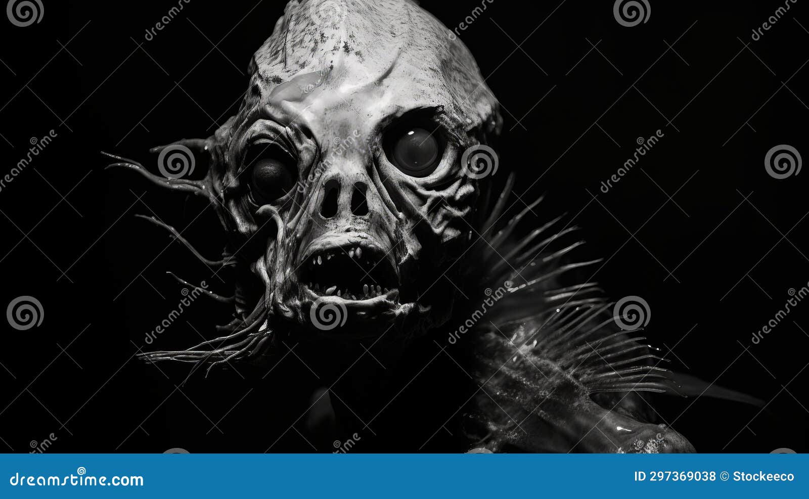 Hellish Alien Dog Muzzle With A Gaping Mouth Full Of Fangs. Cartoon ...