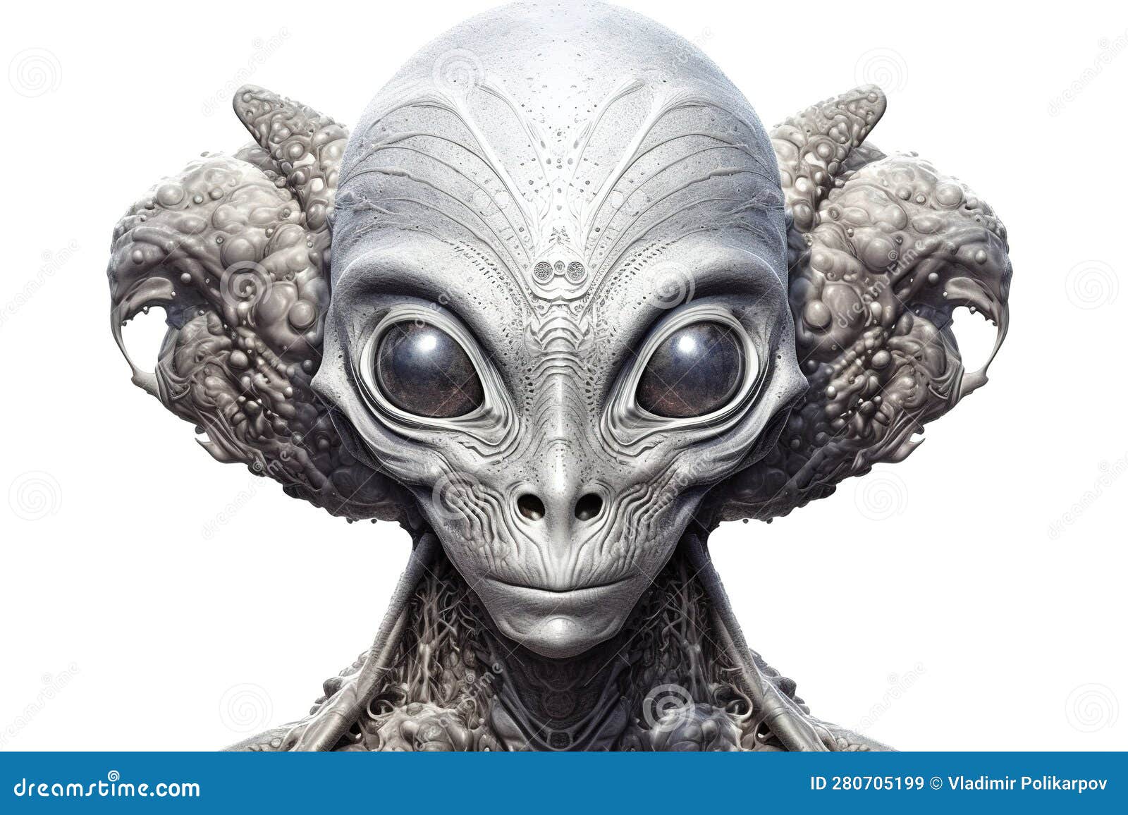 Alien Creature Isolated on White Background. Generated by AI Stock ...