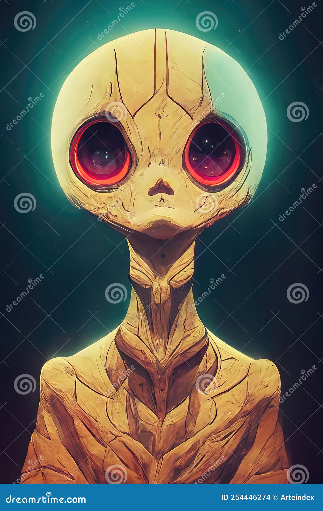 Alien Creature, Outer Space Martian Stock Illustration - Illustration ...